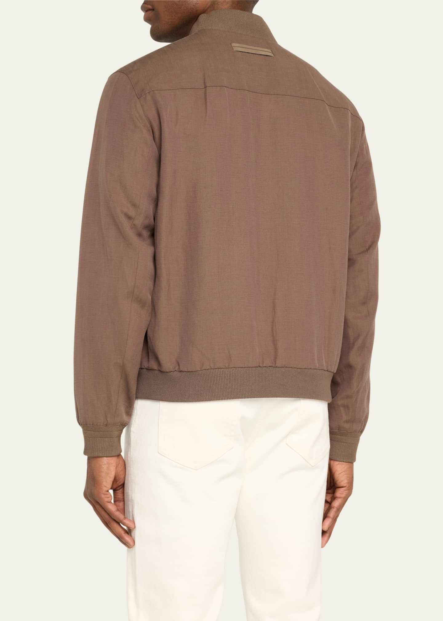ZEGNA Men's Silk-Linen Bomber Jacket - Bergdorf Goodman