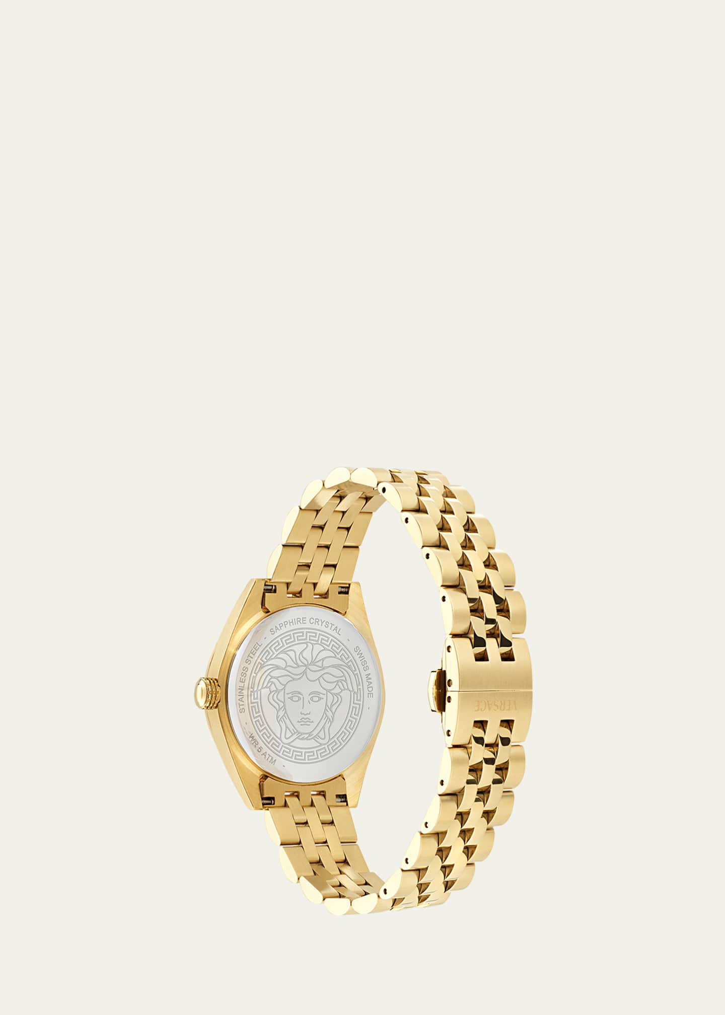 Versace 36mm V-Code Watch with Bracelet Strap, Yellow Gold/Black ...
