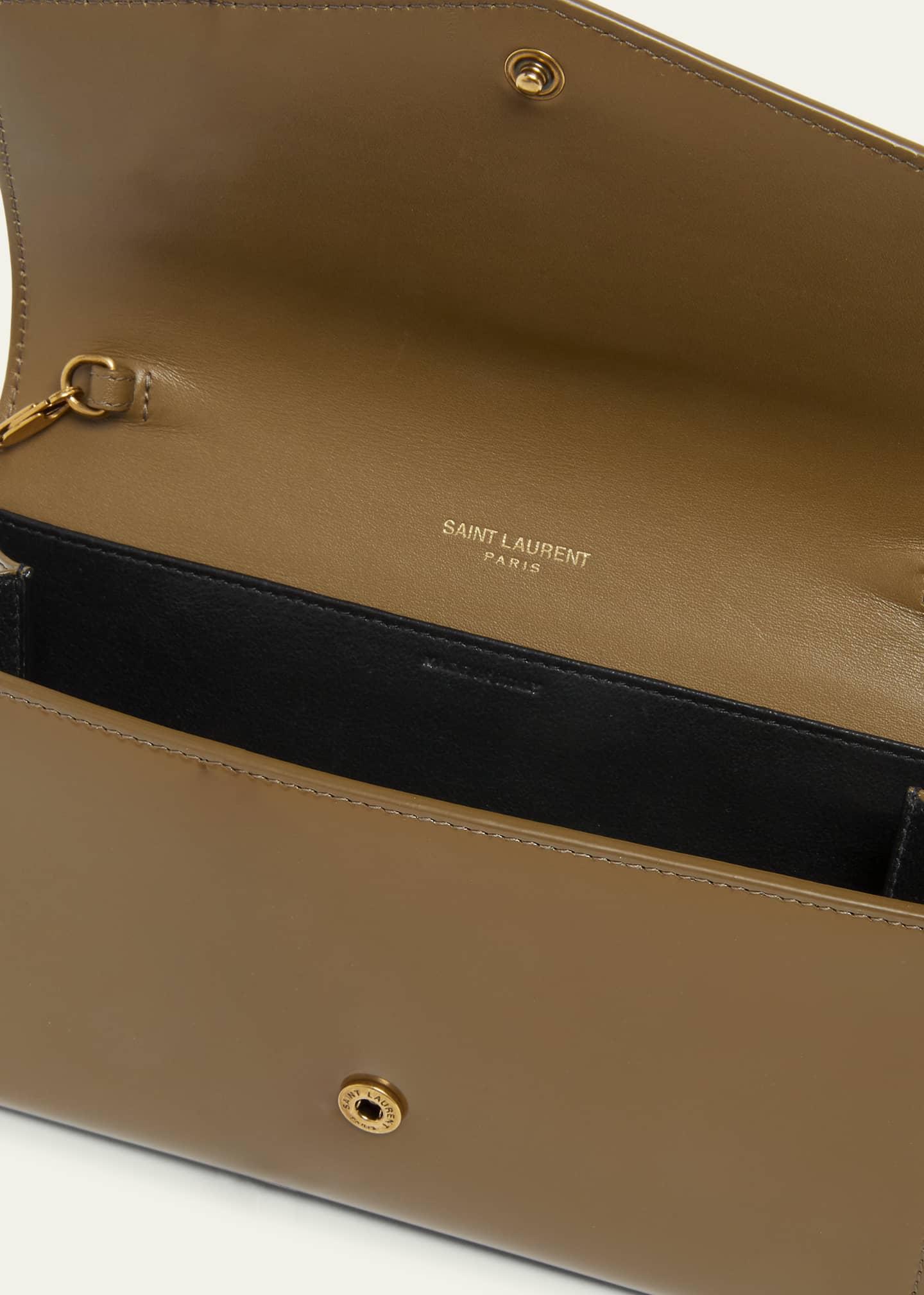 Saint Laurent Uptown YSL Wallet on Chain in Brushed Leather - Bergdorf ...
