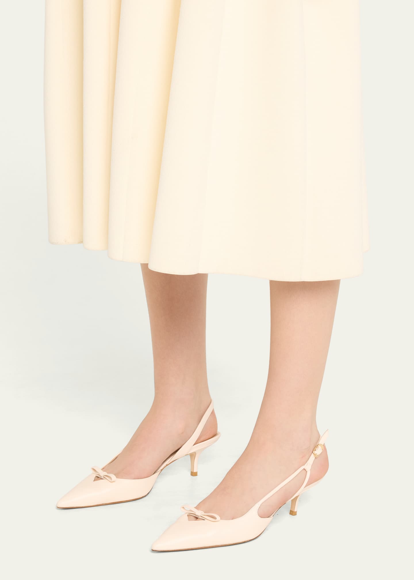 Stuart Weitzman Tully Leather Bow Slingback Pumps - Bergdorf Goodman