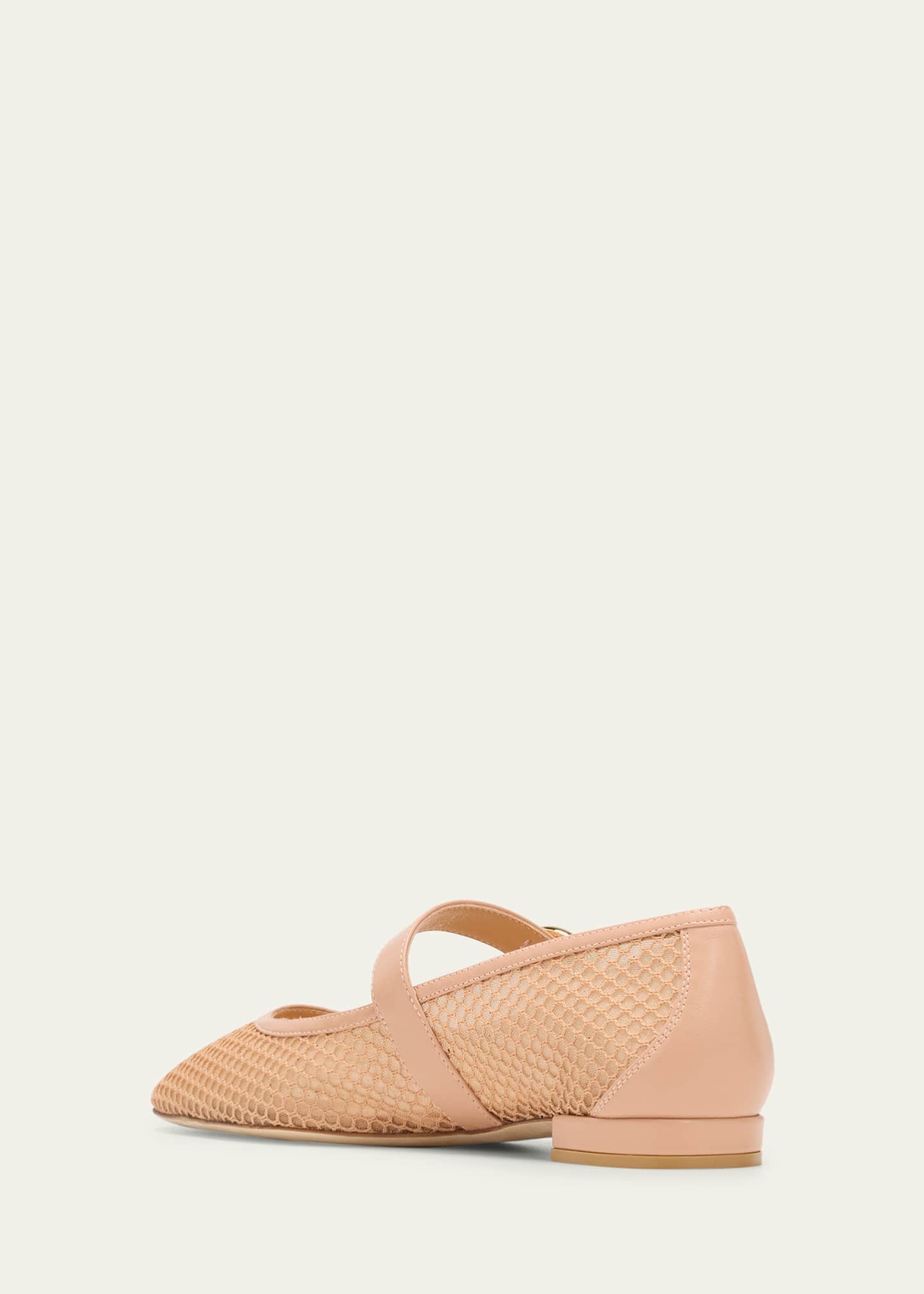 Stuart Weitzman Arabella Mesh Mary Jane Ballerina Flats - Bergdorf Goodman