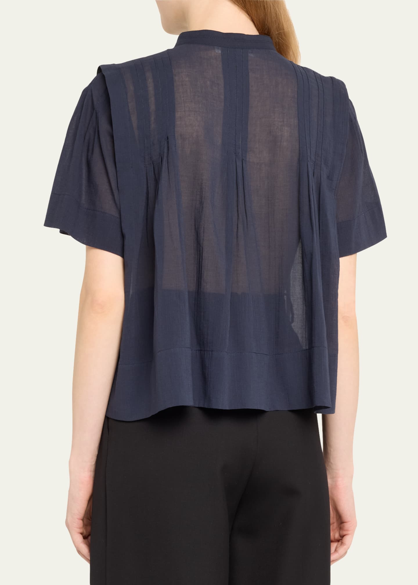 FRAME Pleated Button-Front Blouse - Bergdorf Goodman