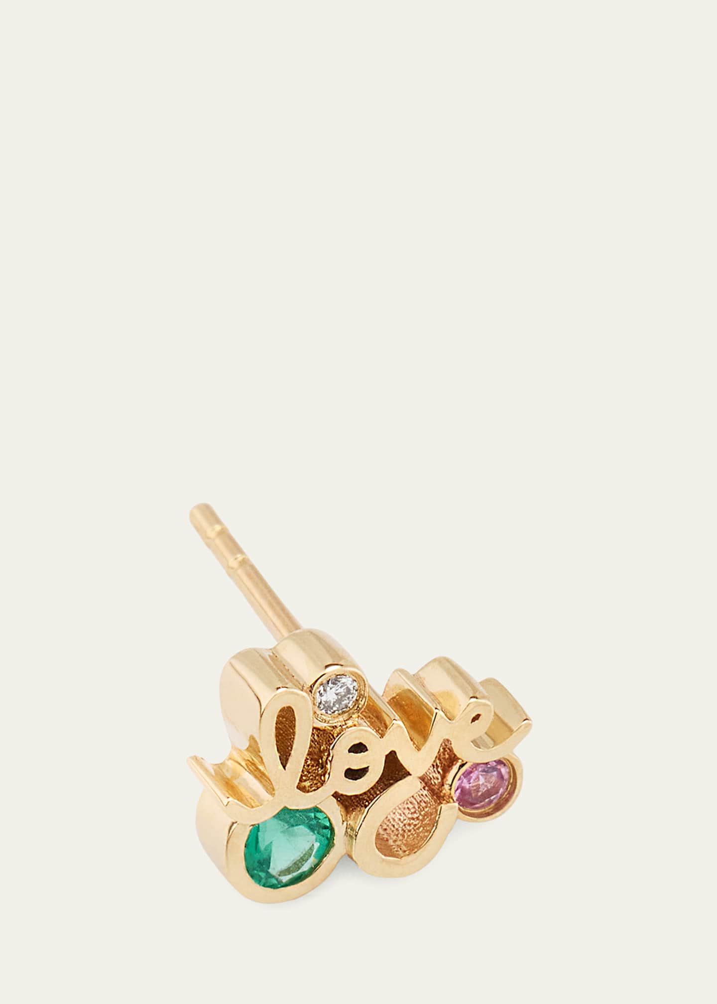 Sydney Evan 14k Gold Lucky Love Iconography Cluster Stud - Bergdorf Goodman