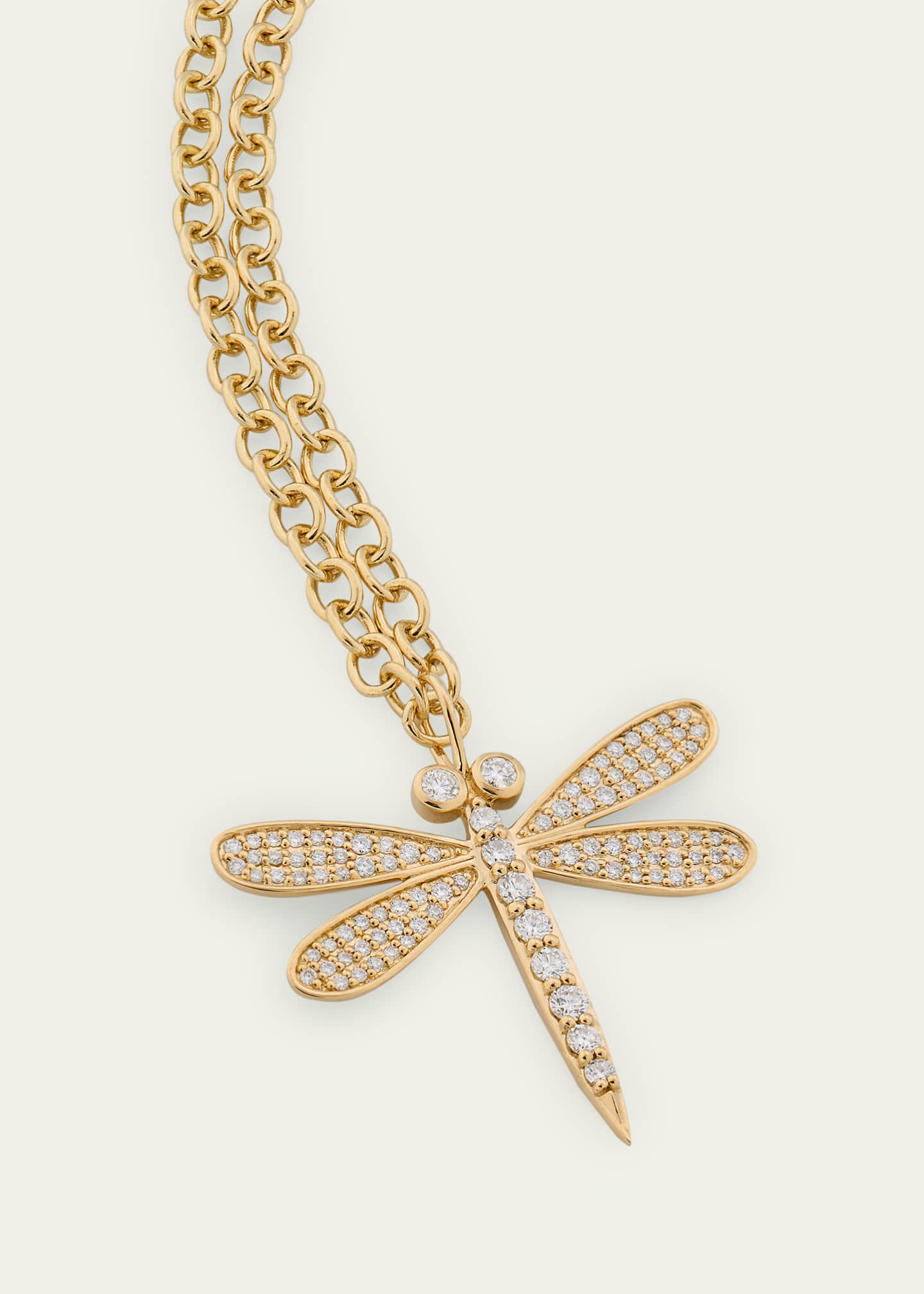 Sydney Evan 14K Yellow Gold Large Dragonfly Charm Necklace with ...