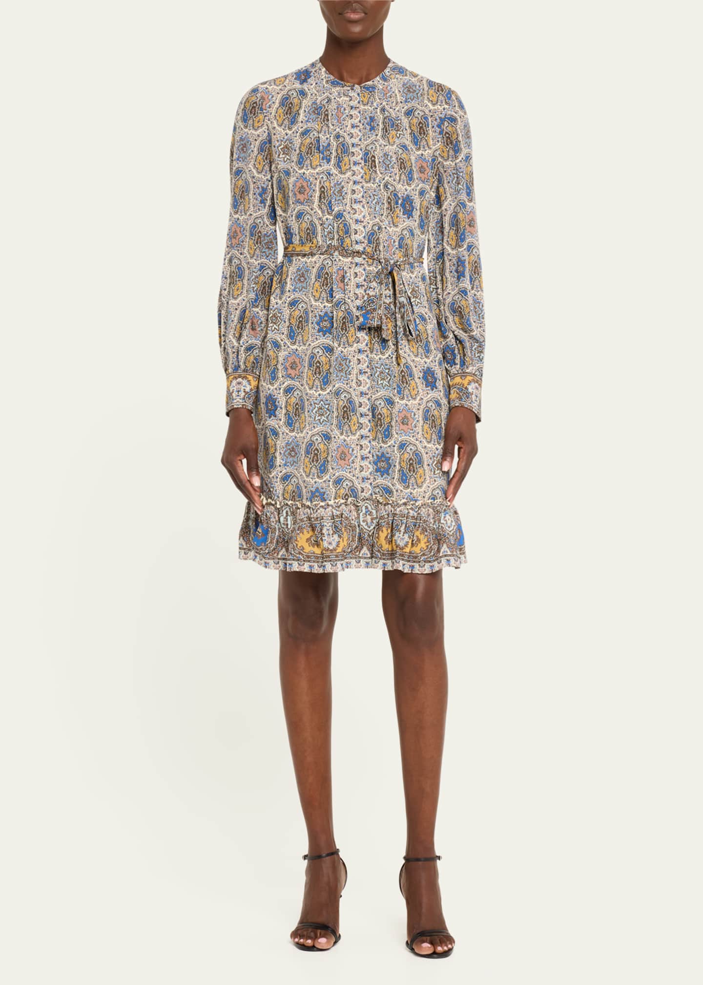Kobi Halperin Lexie Abstract-Print Pintuck Dress - Bergdorf Goodman