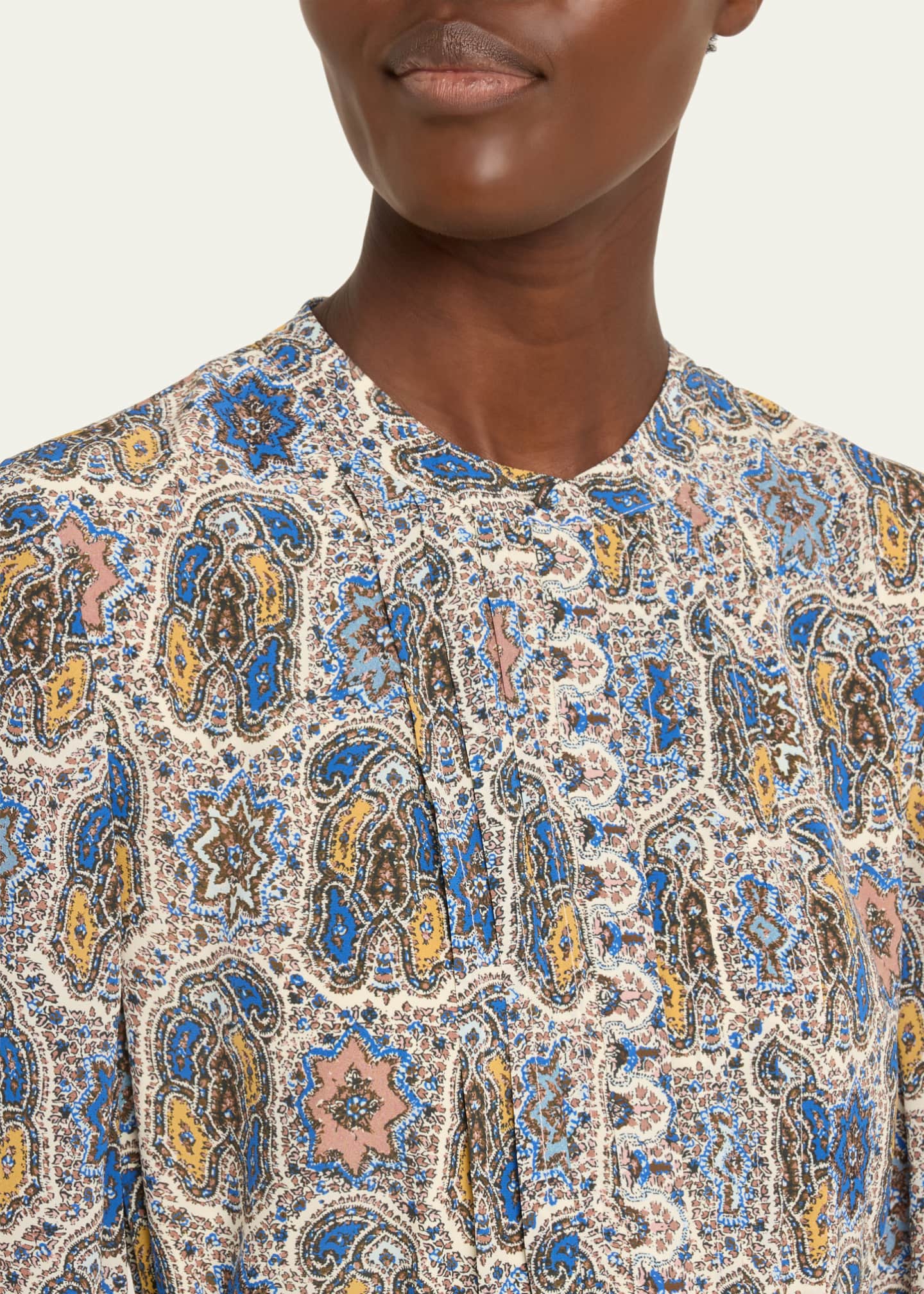 Kobi Halperin Lexie Abstract-Print Pintuck Dress - Bergdorf Goodman