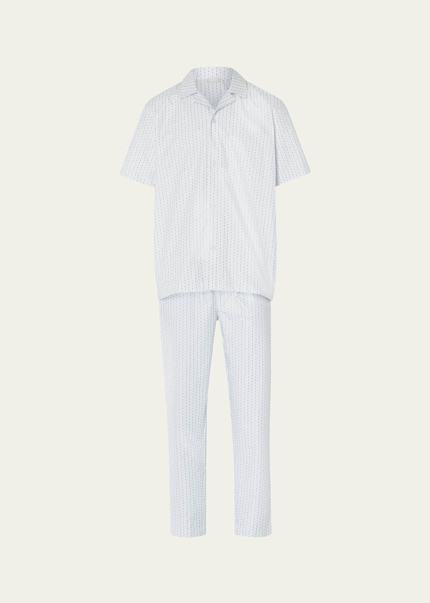 Hanro Men's Carl Cotton Short-Sleeve Pajama Set - Bergdorf Goodman