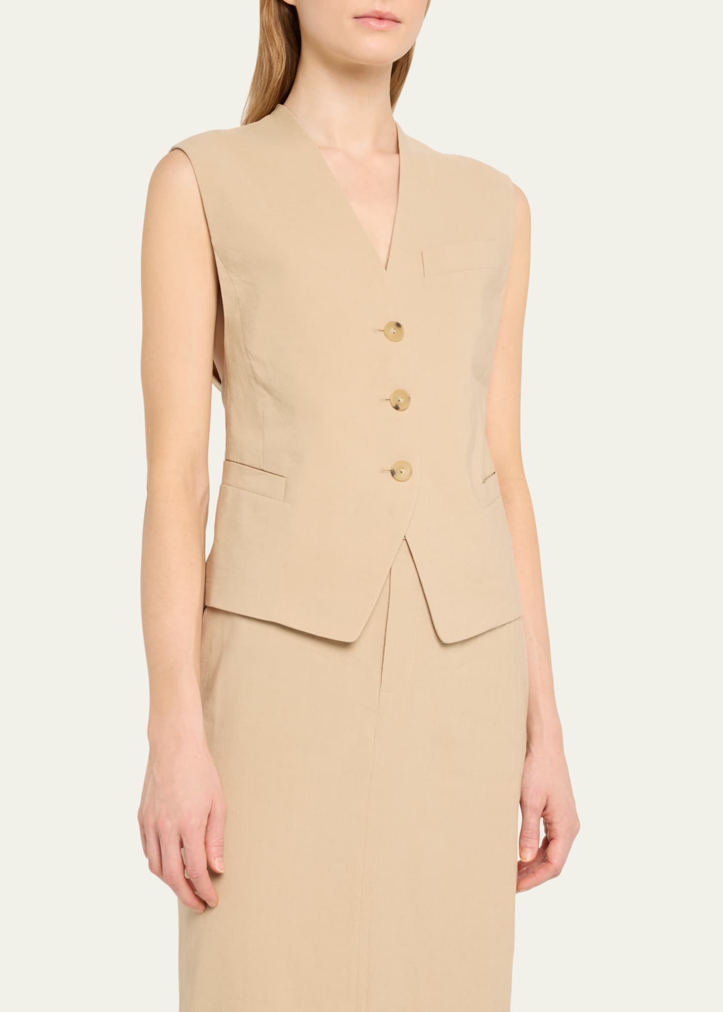 Vince Linen-Blend Suiting Vest - Bergdorf Goodman