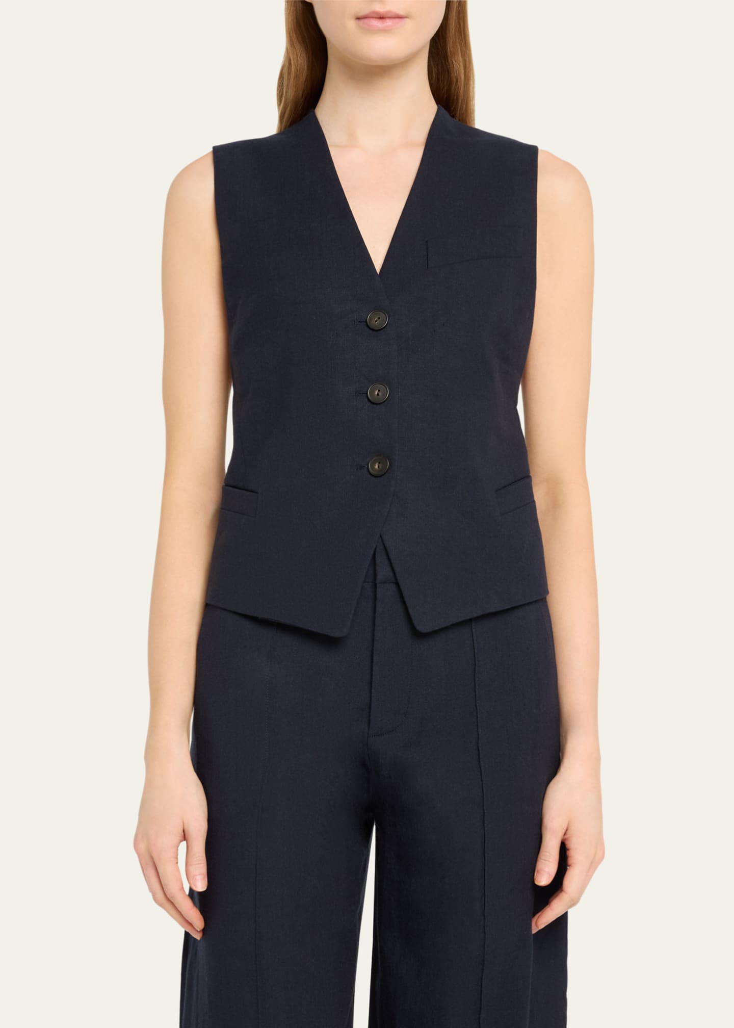 Vince Linen-Blend Suiting Vest - Bergdorf Goodman