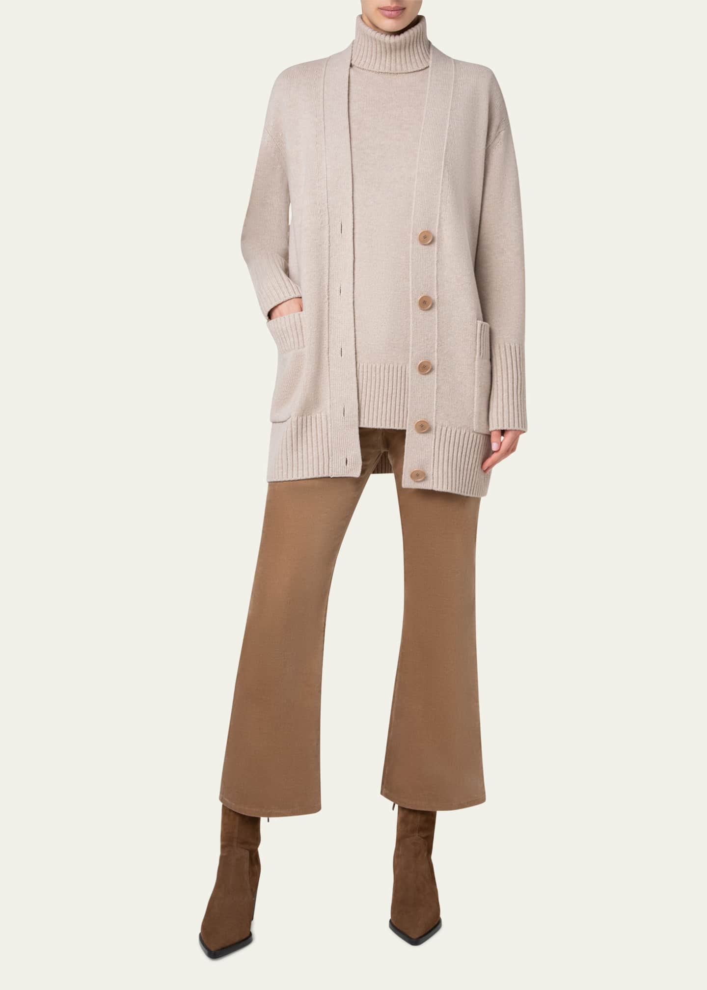 Akris punto Cashmere-Blend Long Button-Front Cardigan - Bergdorf Goodman