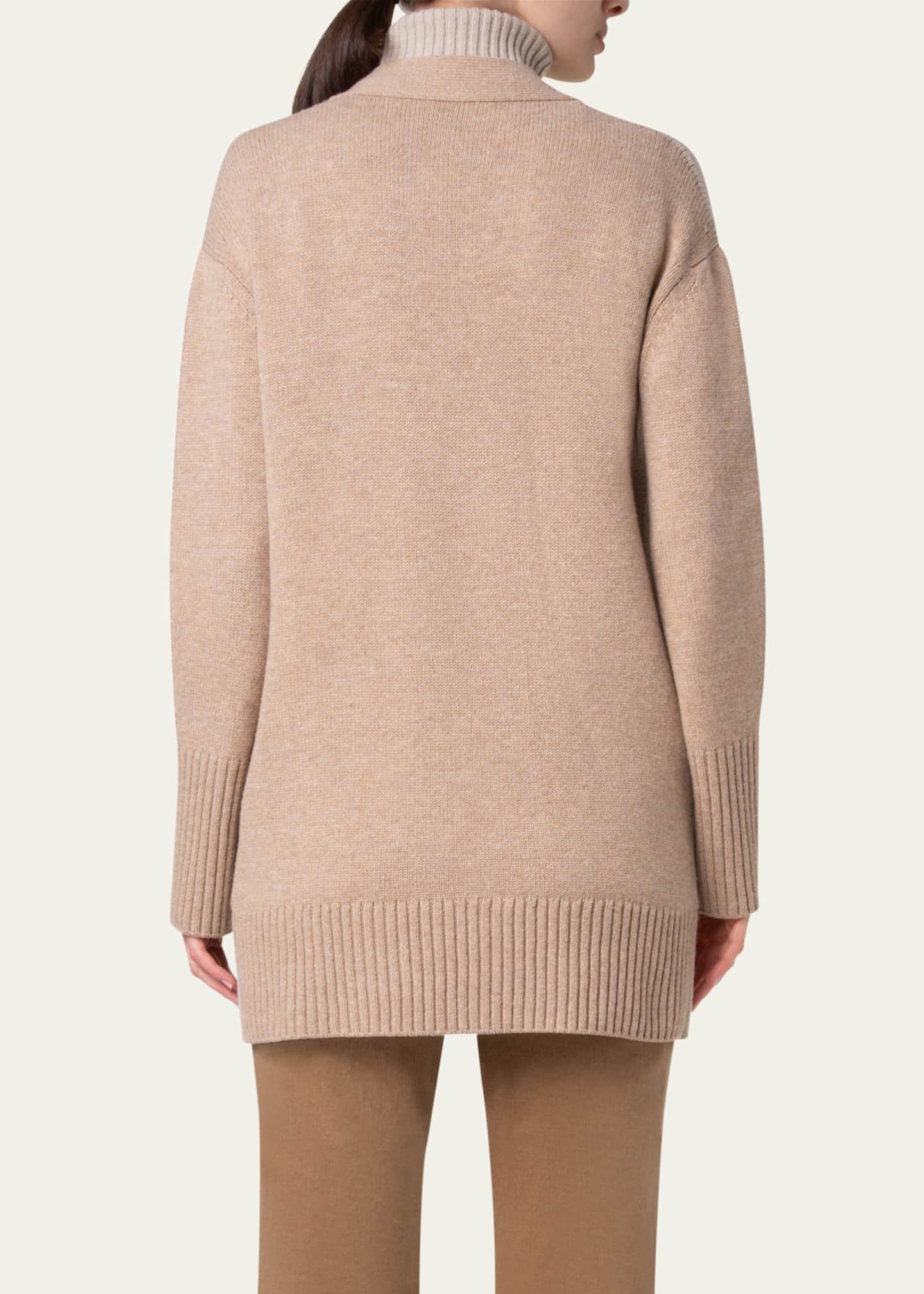 Akris punto Cashmere-Blend Long Button-Front Cardigan - Bergdorf Goodman