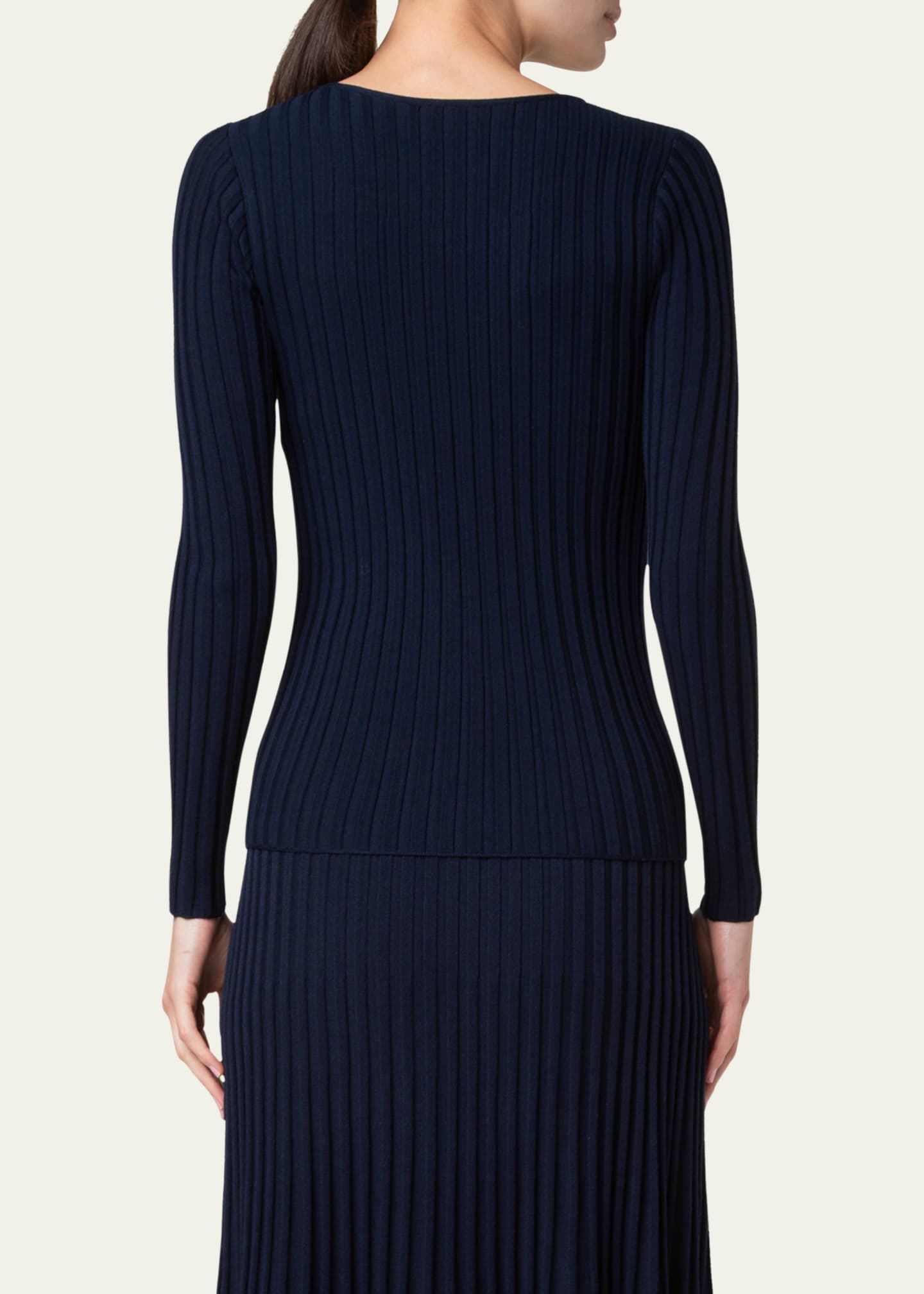 Akris punto Merino Wool Ribbed Knit Sweater - Bergdorf Goodman