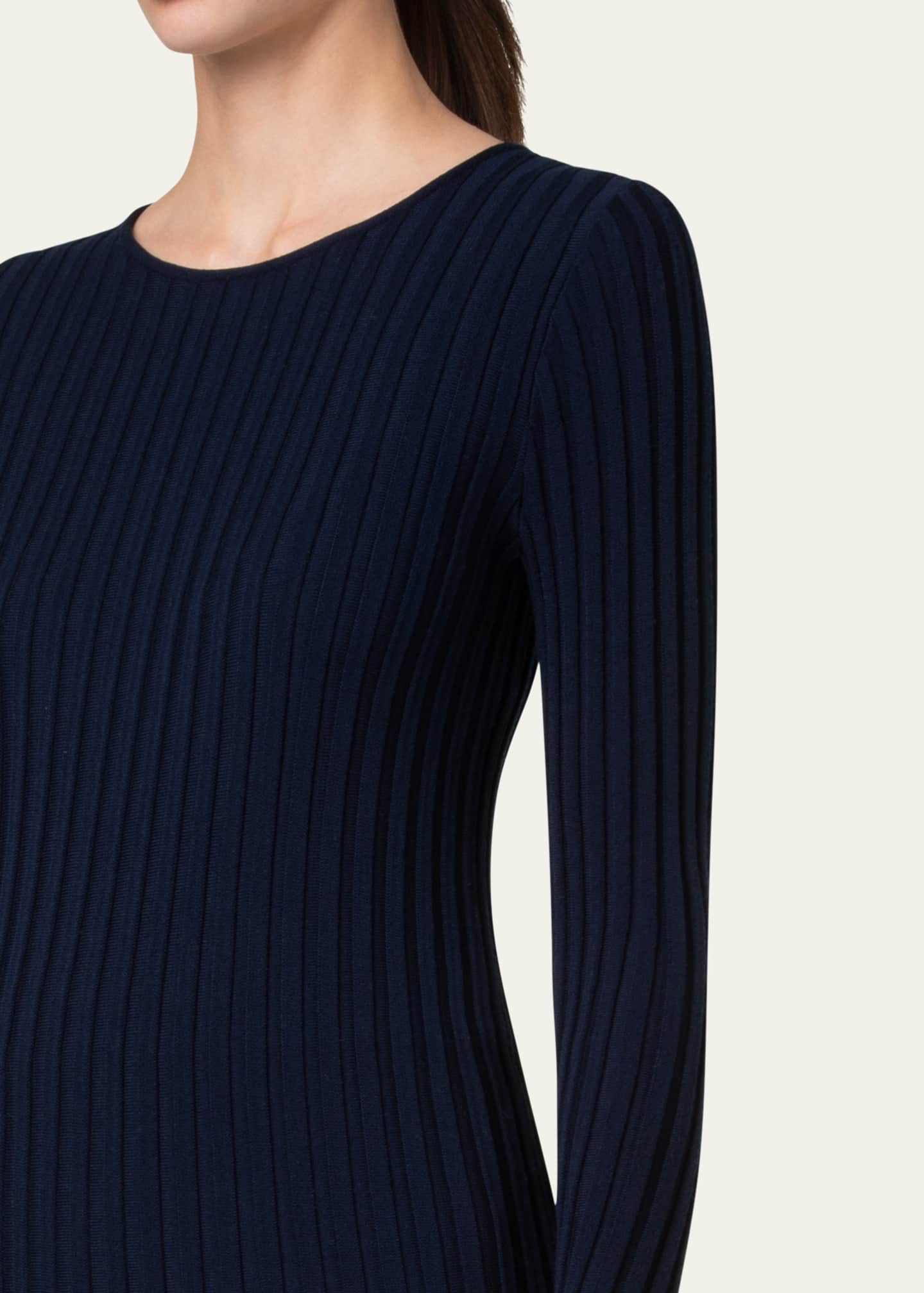 Akris punto Merino Wool Ribbed Knit Sweater - Bergdorf Goodman