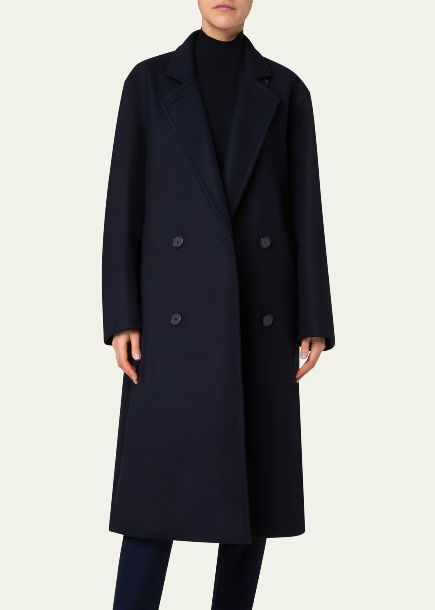 Akris punto Wool Felt Double-Breasted Overcoat - Bergdorf Goodman