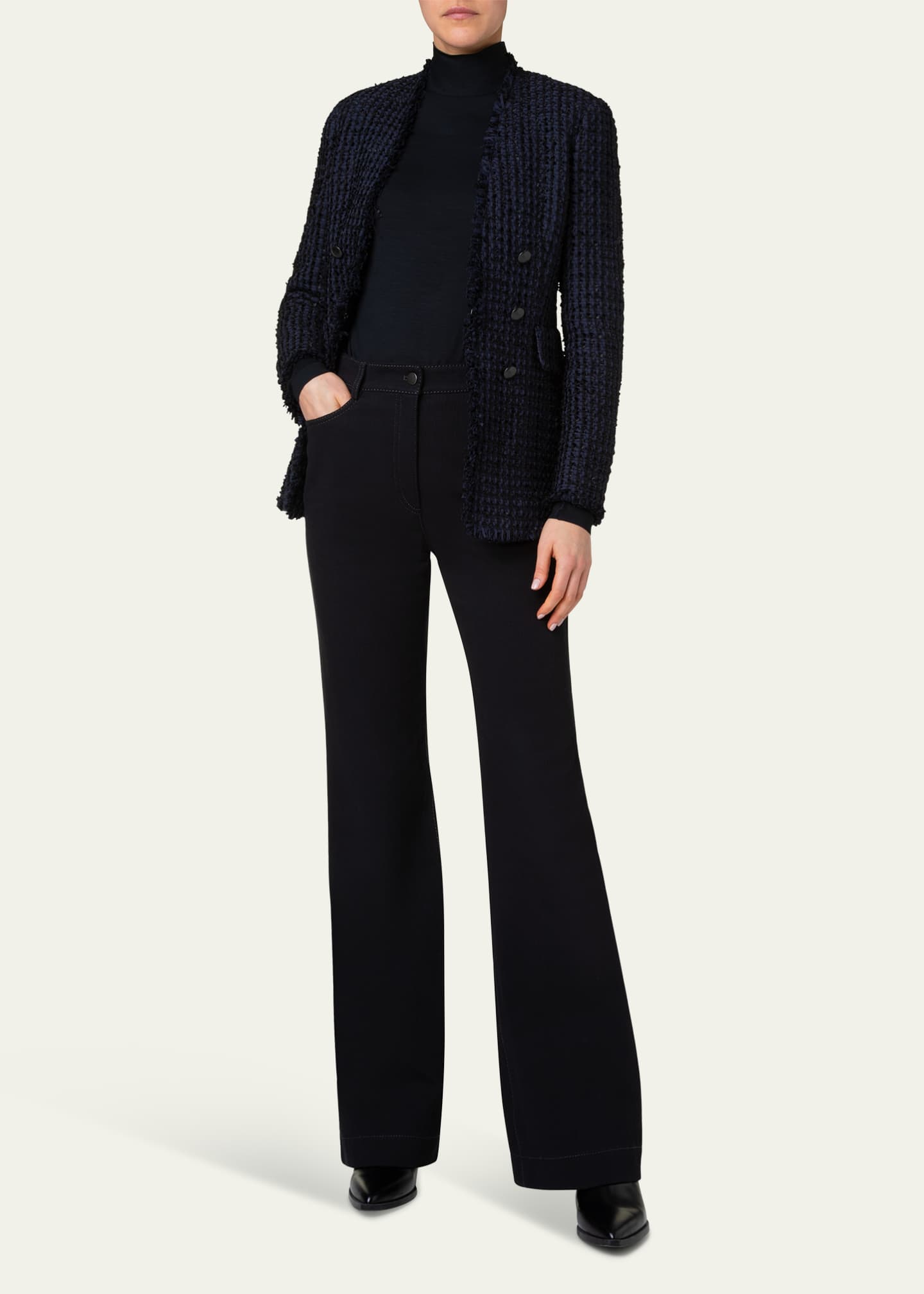 Akris punto Chunky Tweed Fringe Jacket - Bergdorf Goodman