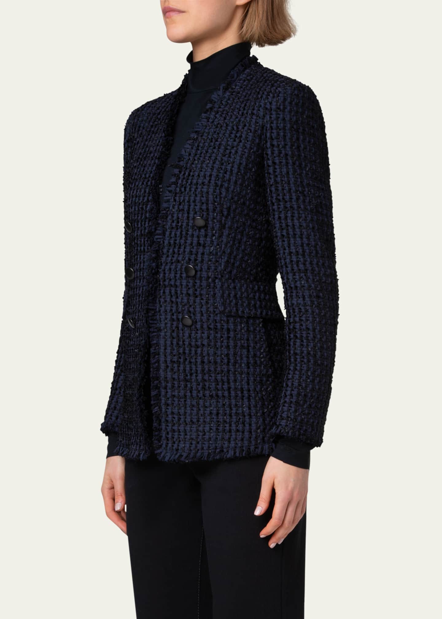 Akris punto Chunky Tweed Fringe Jacket - Bergdorf Goodman
