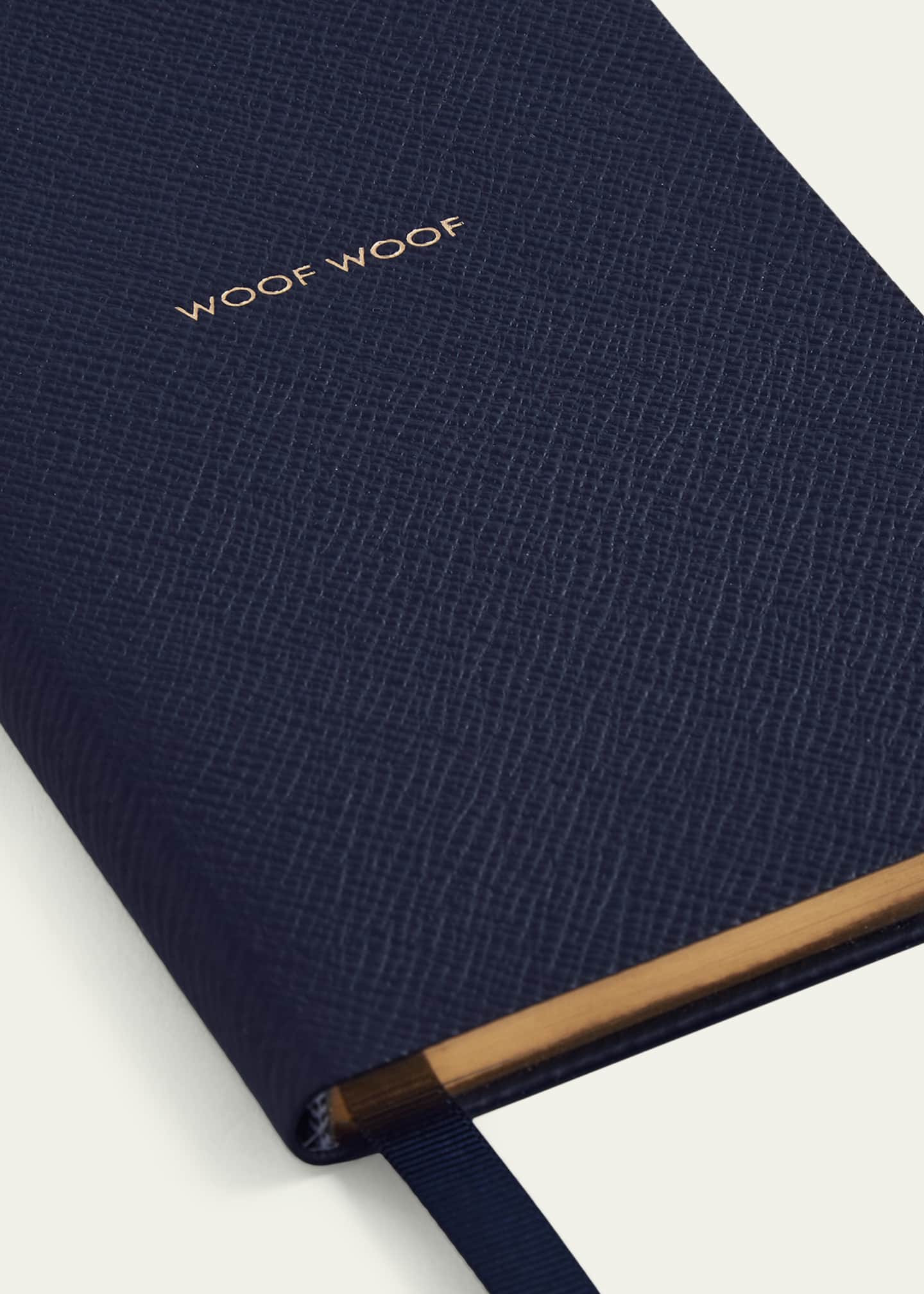 Smythson Chelsea "Woof Woof" Cross-Grain Leather Notebook - Bergdorf ...