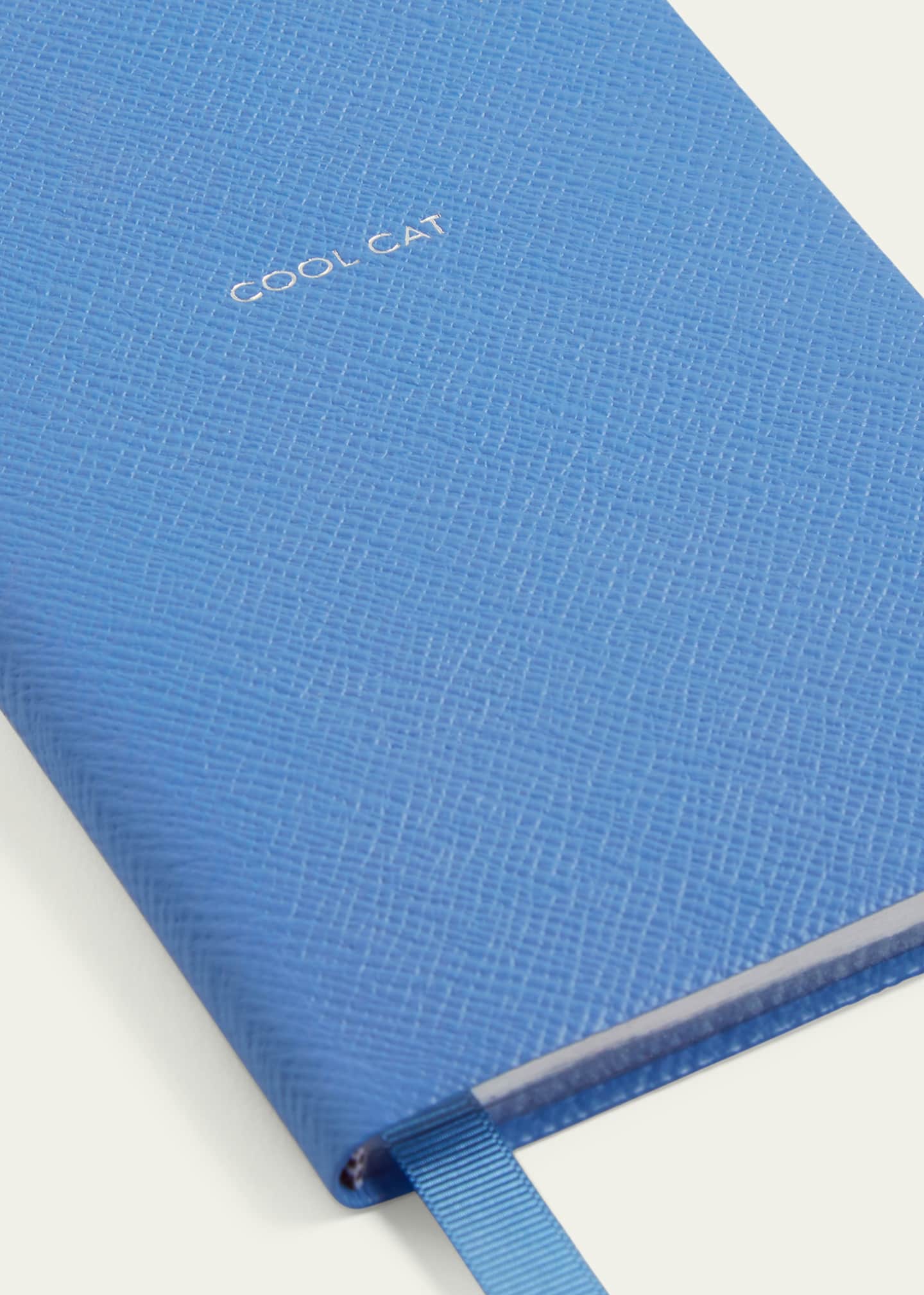 Smythson Chelsea "Cool Cat" Cross-Grain Leather Notebook - Bergdorf Goodman