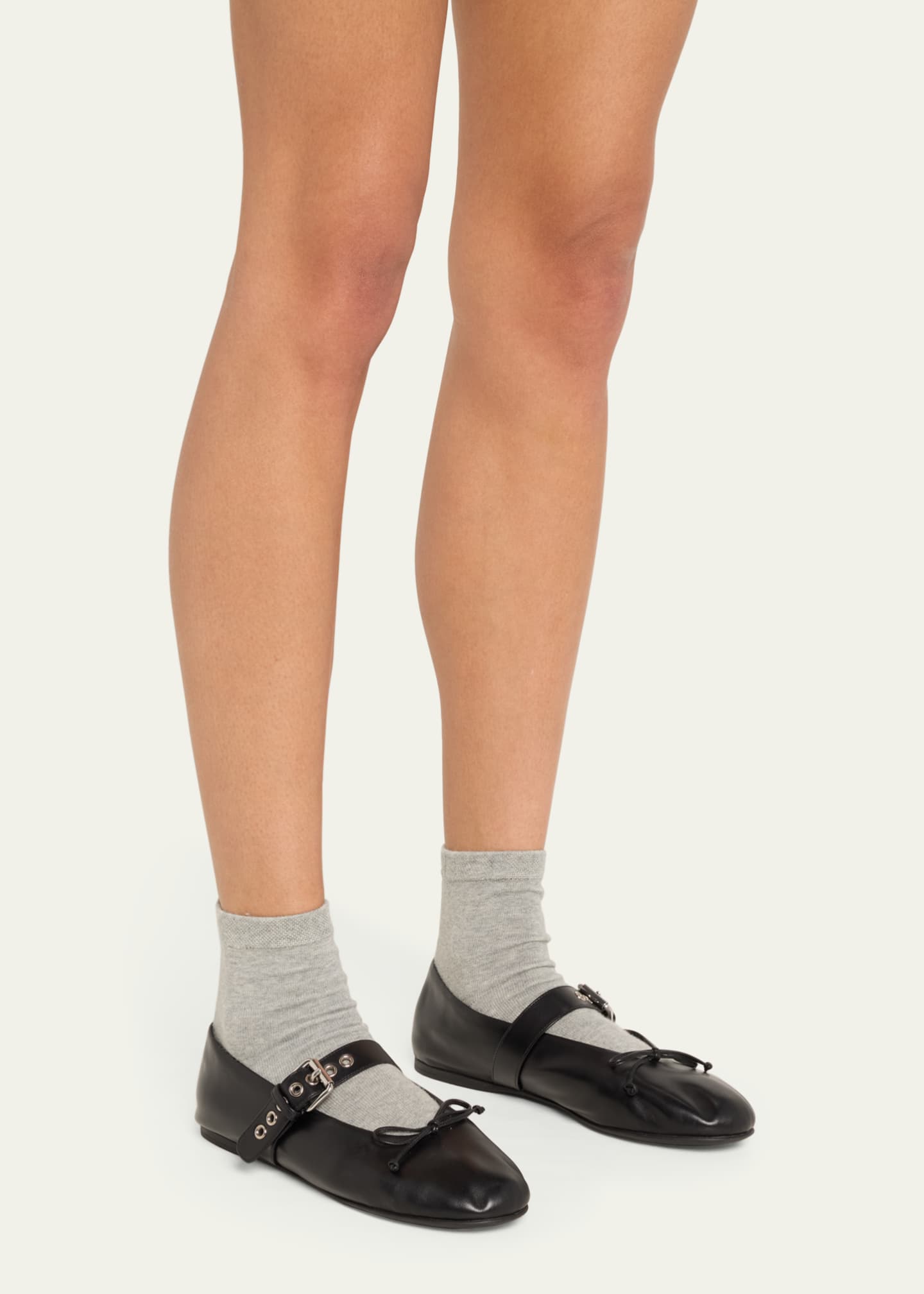 Miu Miu Leather Mary Jane Ballerina Flats Bergdorf Goodman