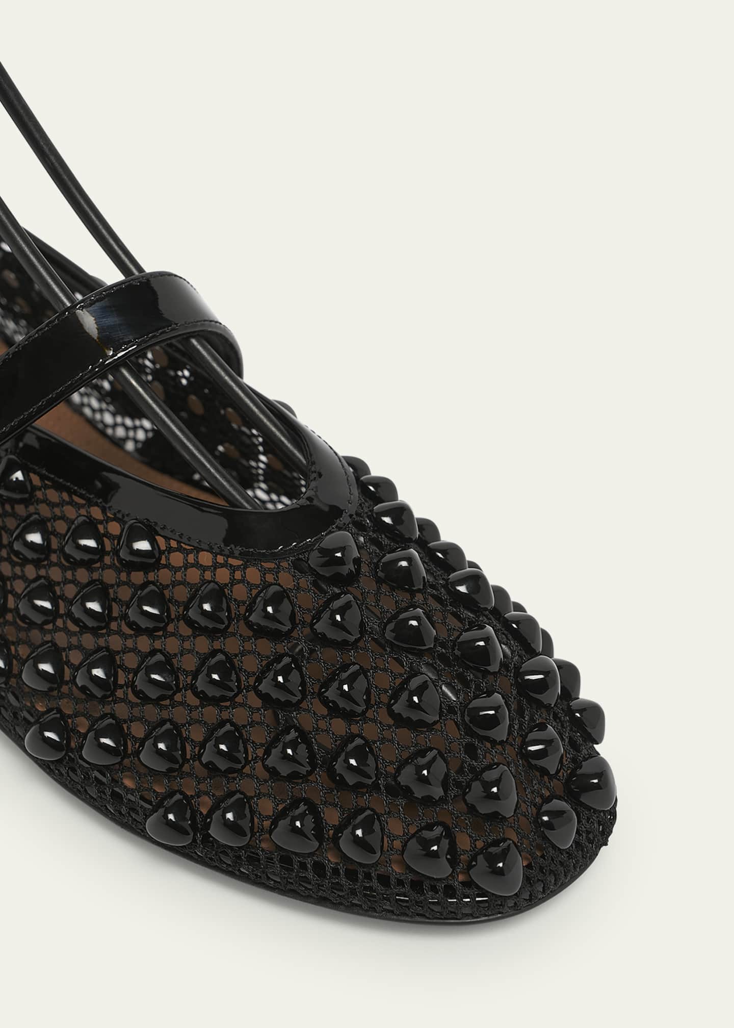 ALAIA Beaded Net Mary Jane Ballerina Flats - Bergdorf Goodman