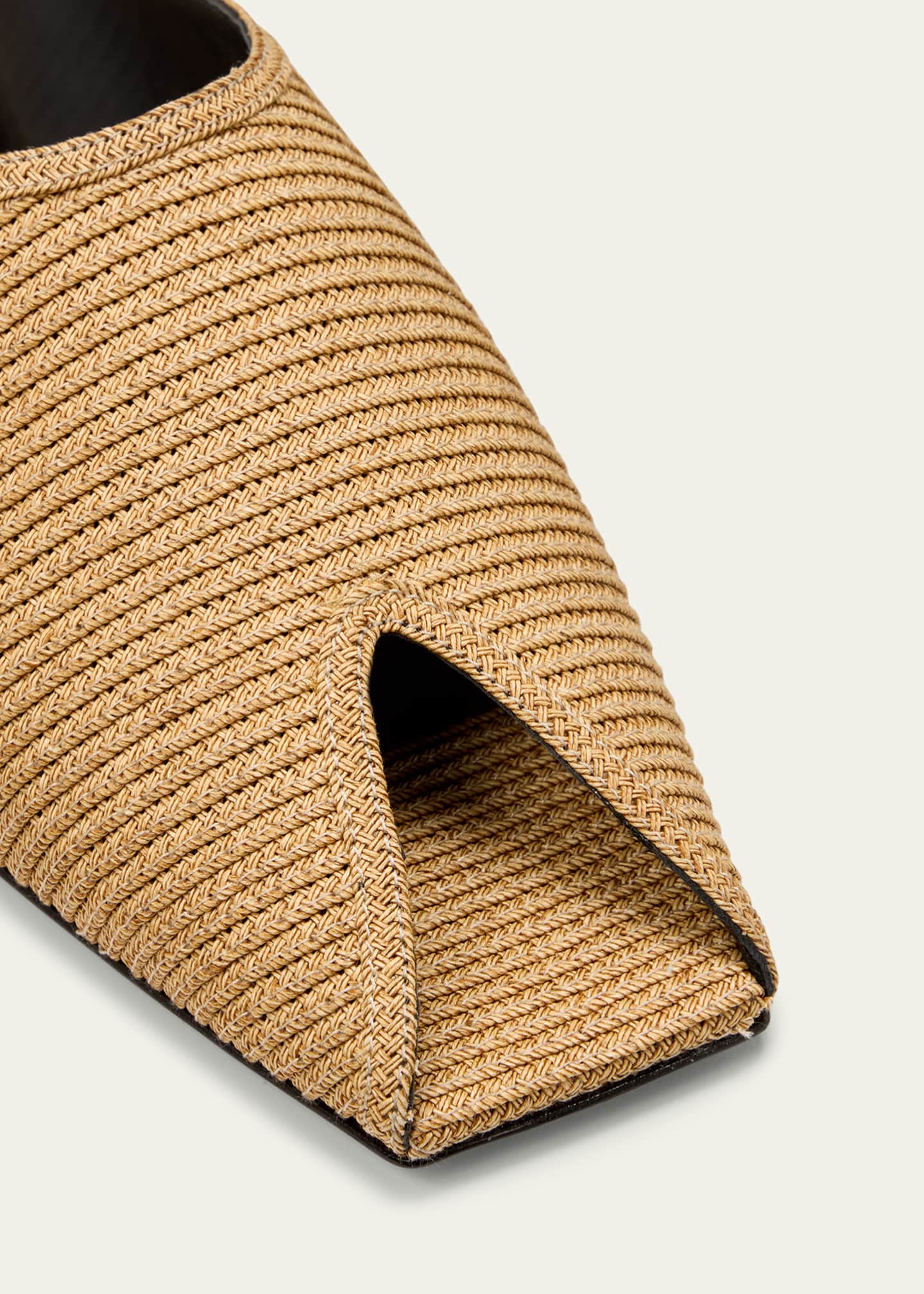 ALAIA Straw Open-Toe Ballerina Mules - Bergdorf Goodman