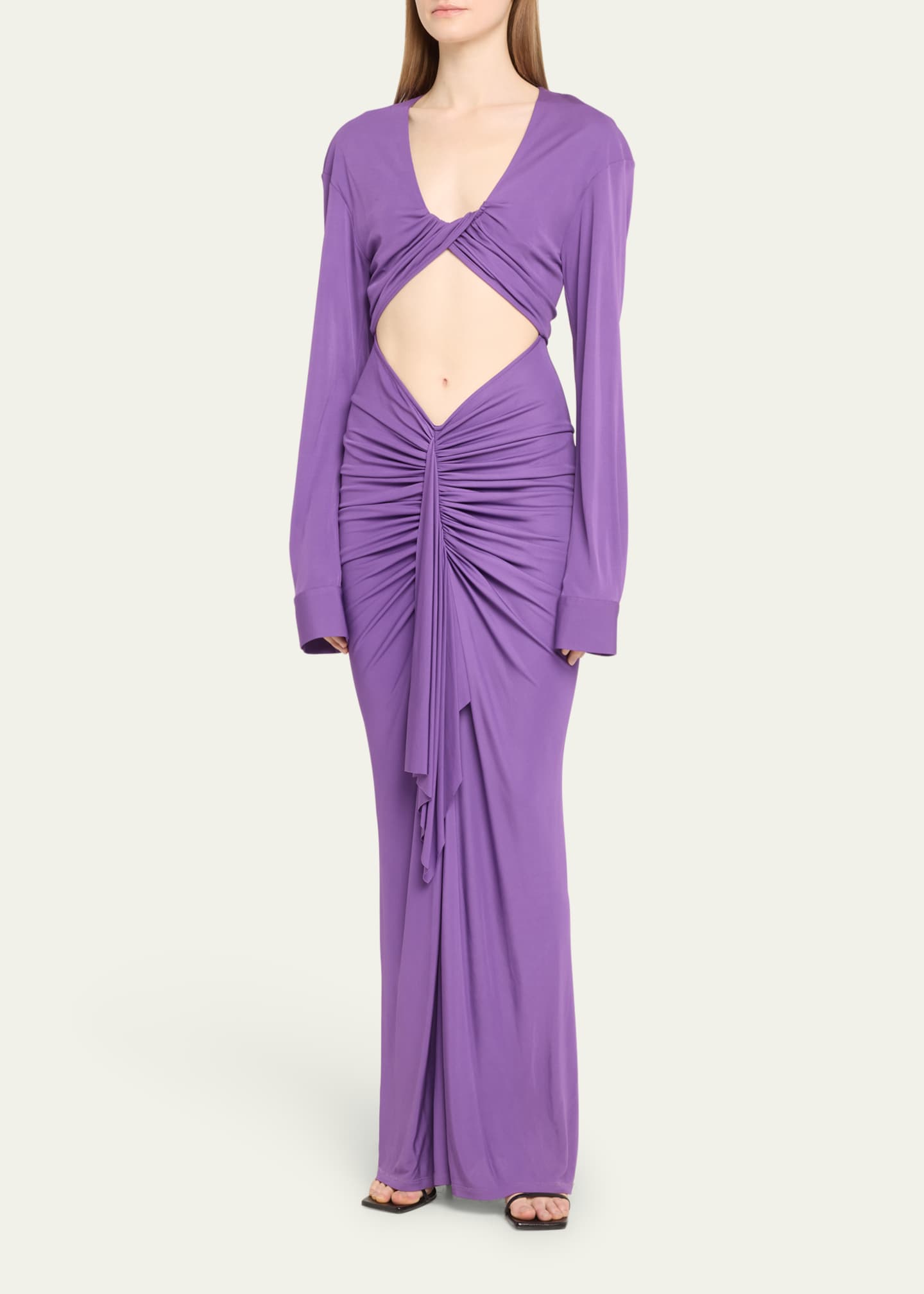 Christopher Esber Vivenda Drape-Front Cutout Body-Con Dress - Bergdorf ...
