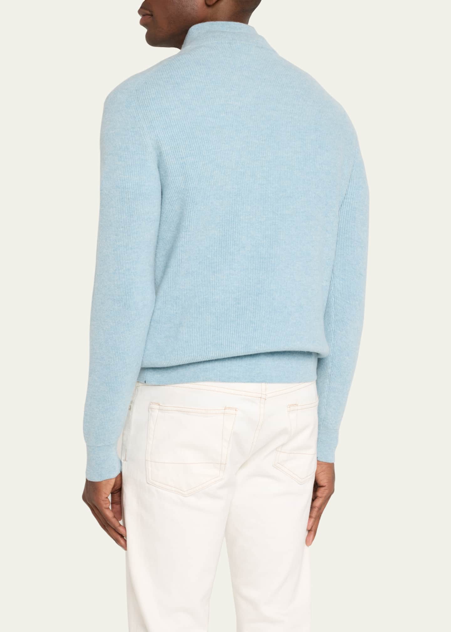 Fioroni Men's Cashmere Rib Half-Zip Sweater - Bergdorf Goodman