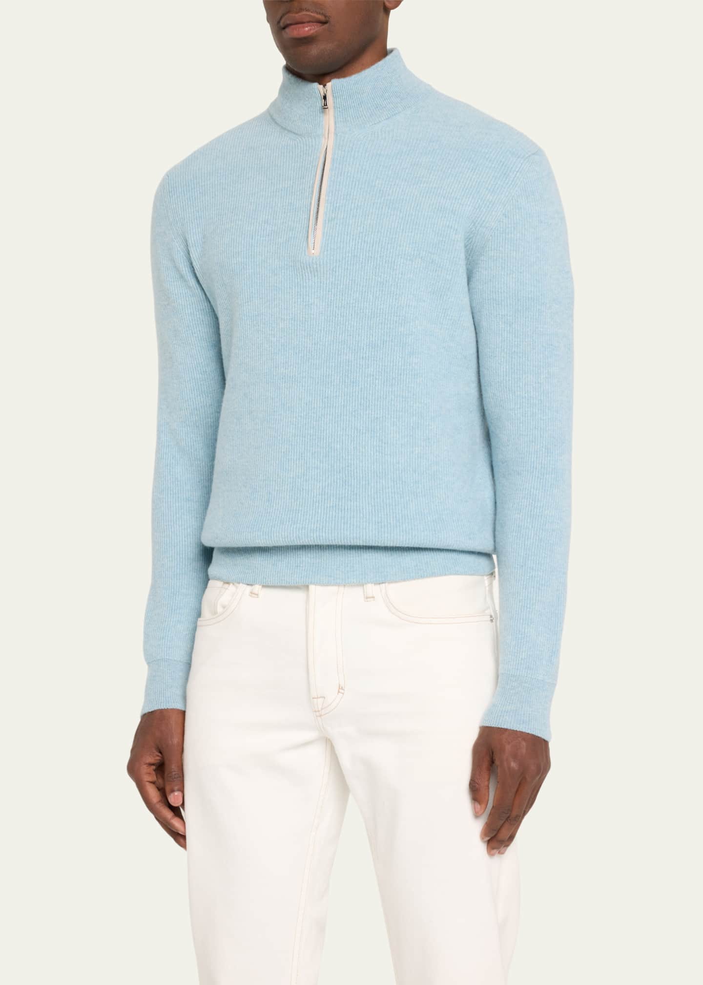 Fioroni Men's Cashmere Rib Half-Zip Sweater - Bergdorf Goodman