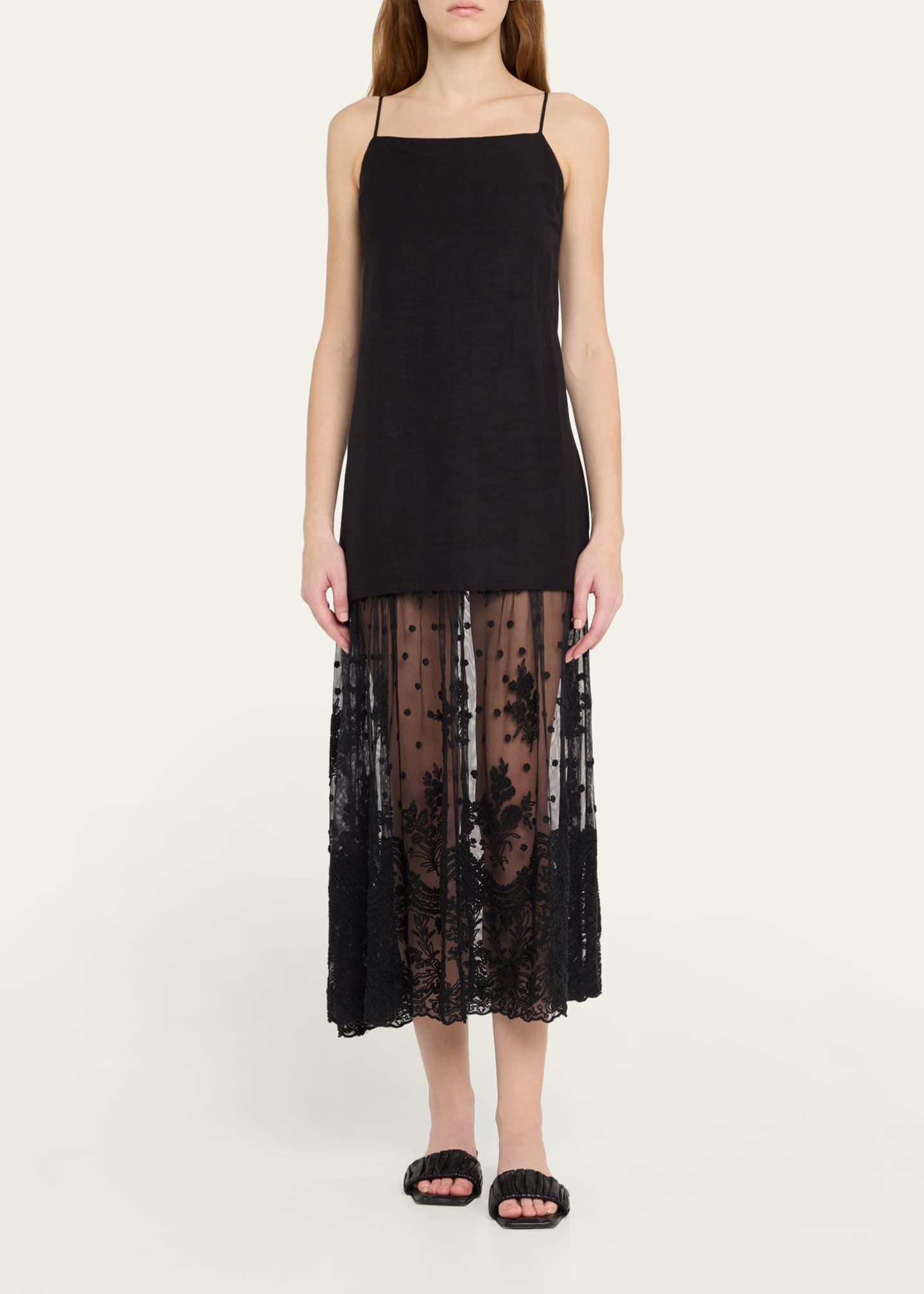 Sea Lara Combo Lace Slip Dress - Bergdorf Goodman