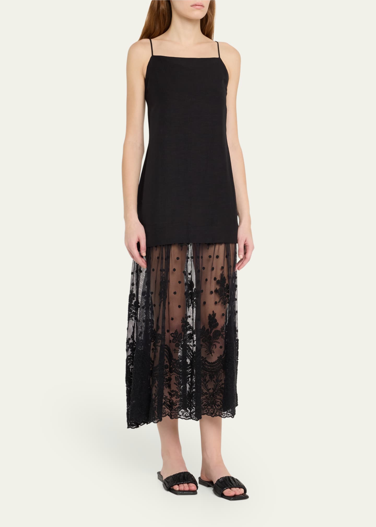 Sea Lara Combo Lace Slip Dress - Bergdorf Goodman