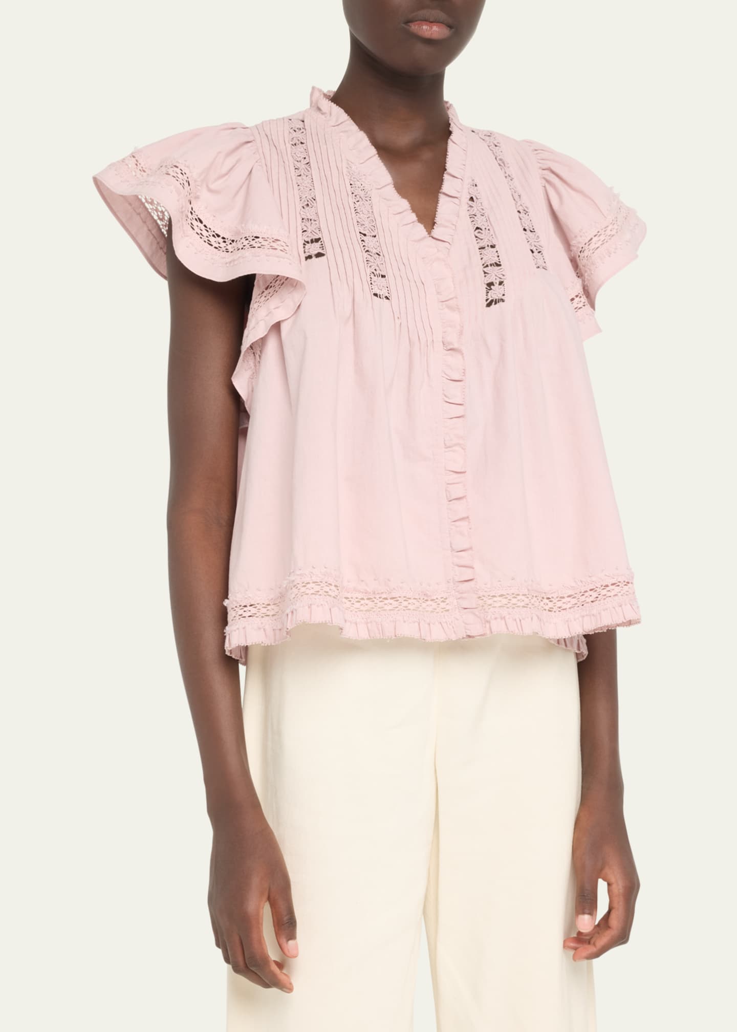 Sea Lilith Flutter-Sleeve Top - Bergdorf Goodman