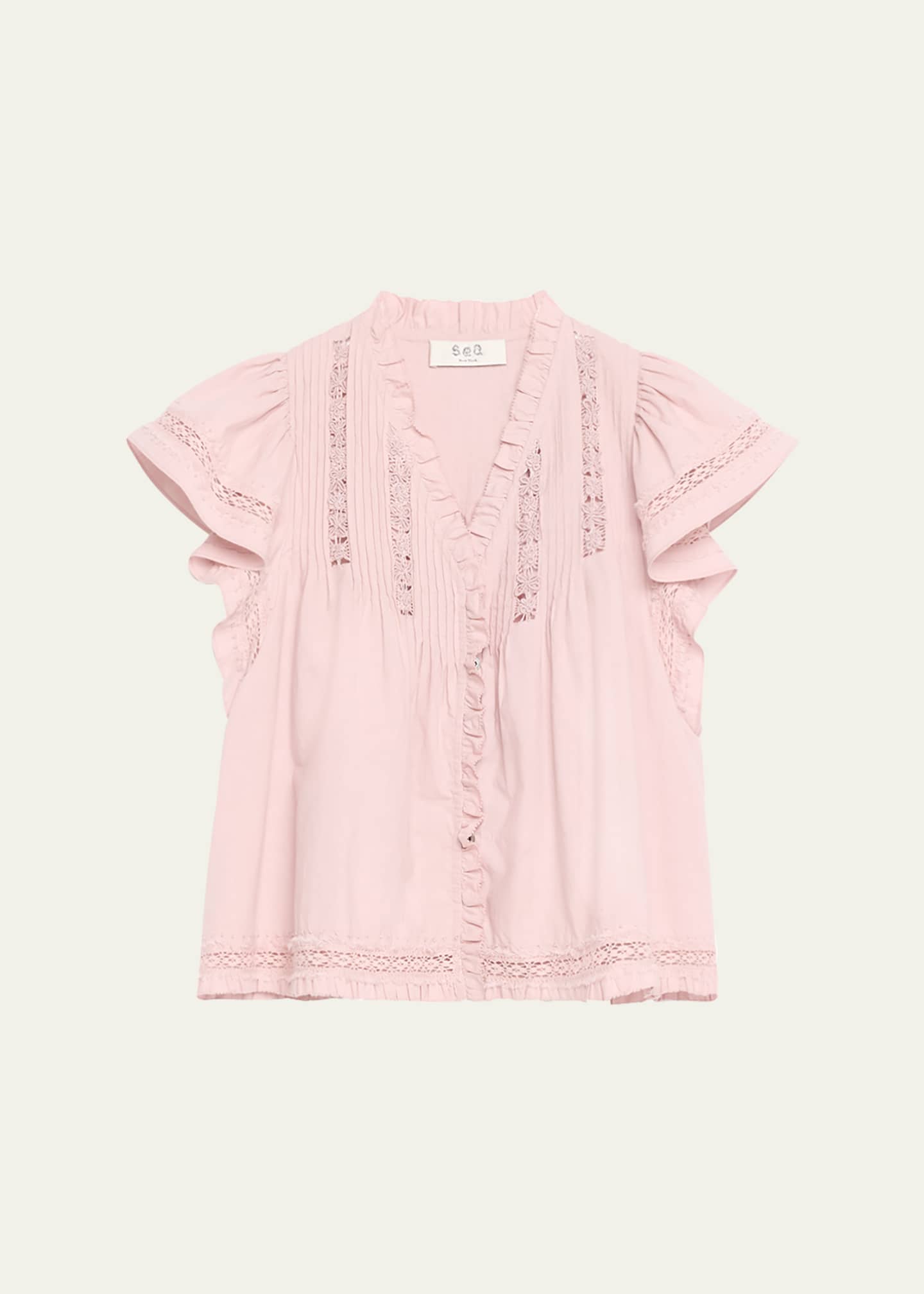 Sea Lilith Flutter-Sleeve Top - Bergdorf Goodman