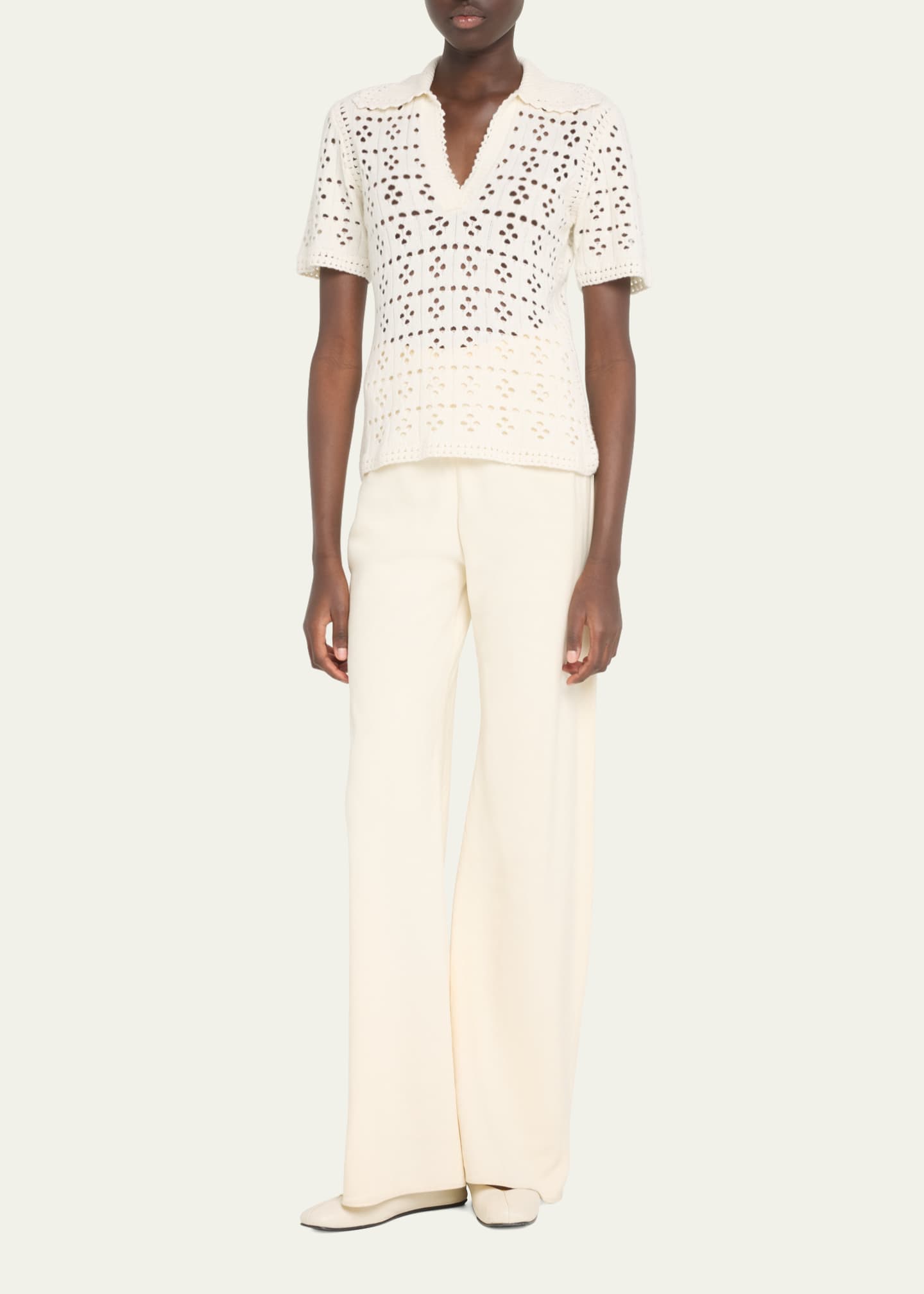 Sea Emile Pointelle Knit Top - Bergdorf Goodman