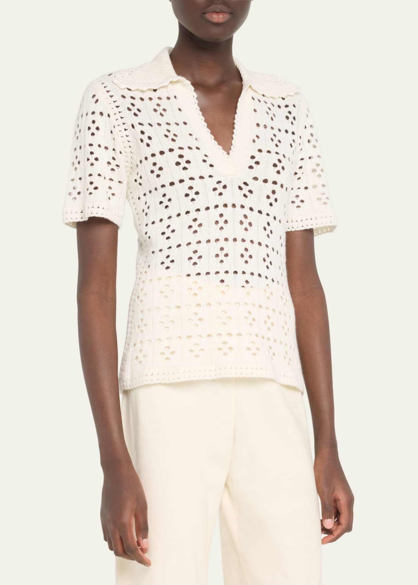 Sea Emile Pointelle Knit Top - Bergdorf Goodman