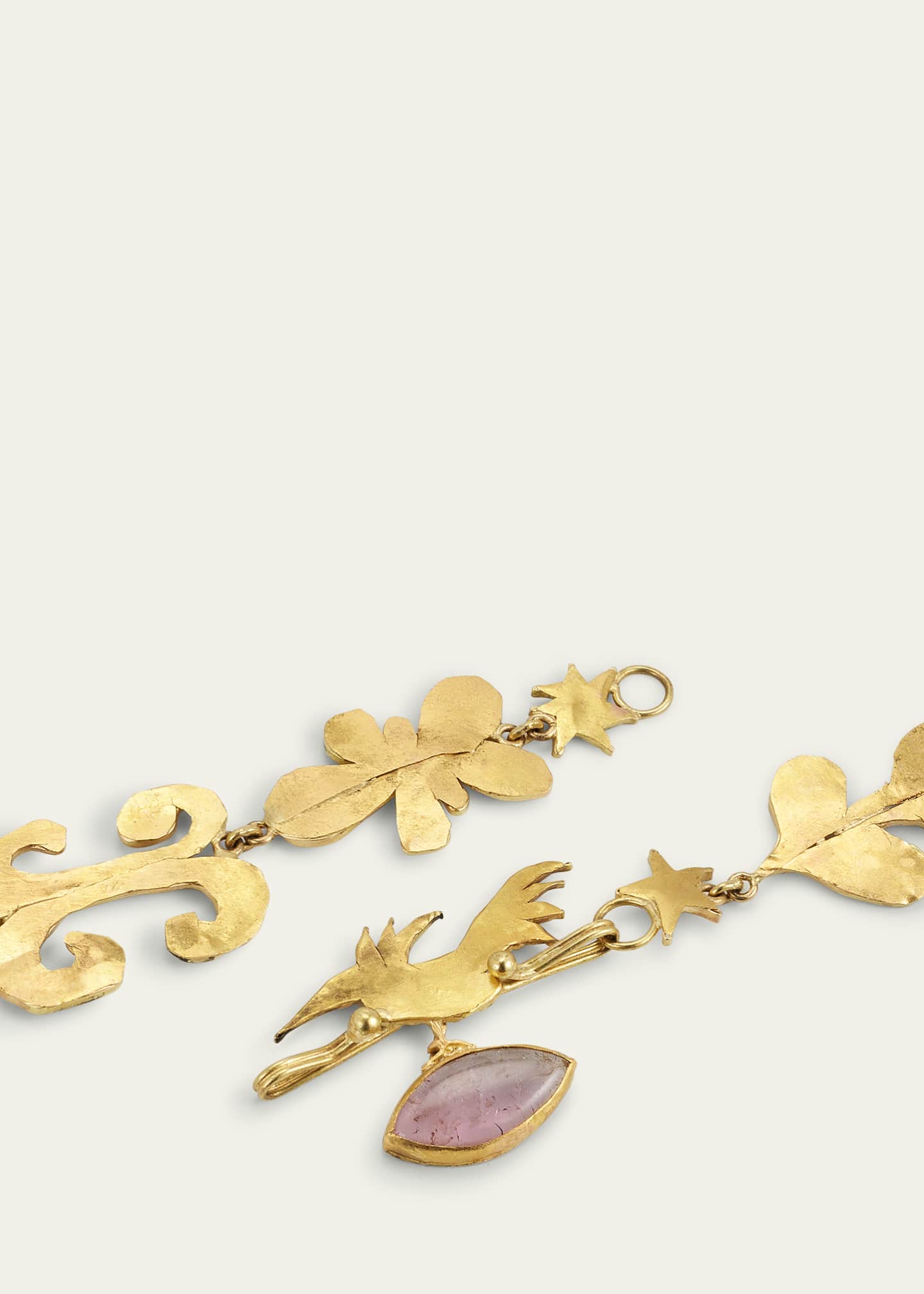 JUDY GEIB 22K Yellow Gold Pink Tourmaline Shape Statement Necklace ...