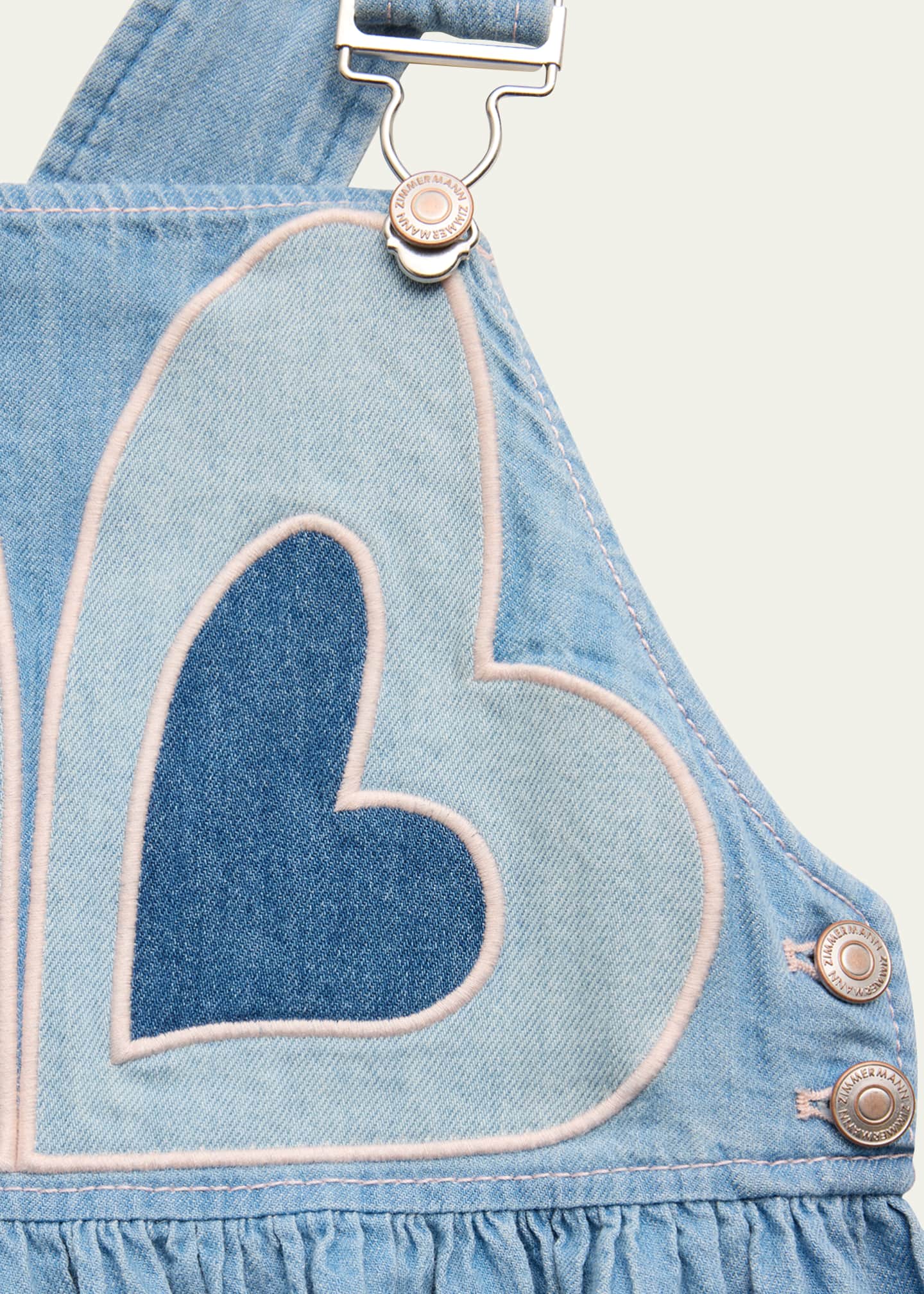 Zimmermann Girl's Waverly Denim Heart Dress, Size 1-12 - Bergdorf Goodman