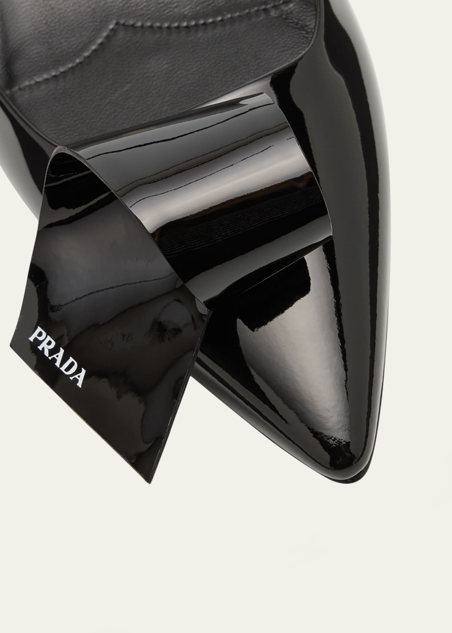 Prada Vernice Patent Ribbon Slingback Ballerina Pumps - Bergdorf Goodman