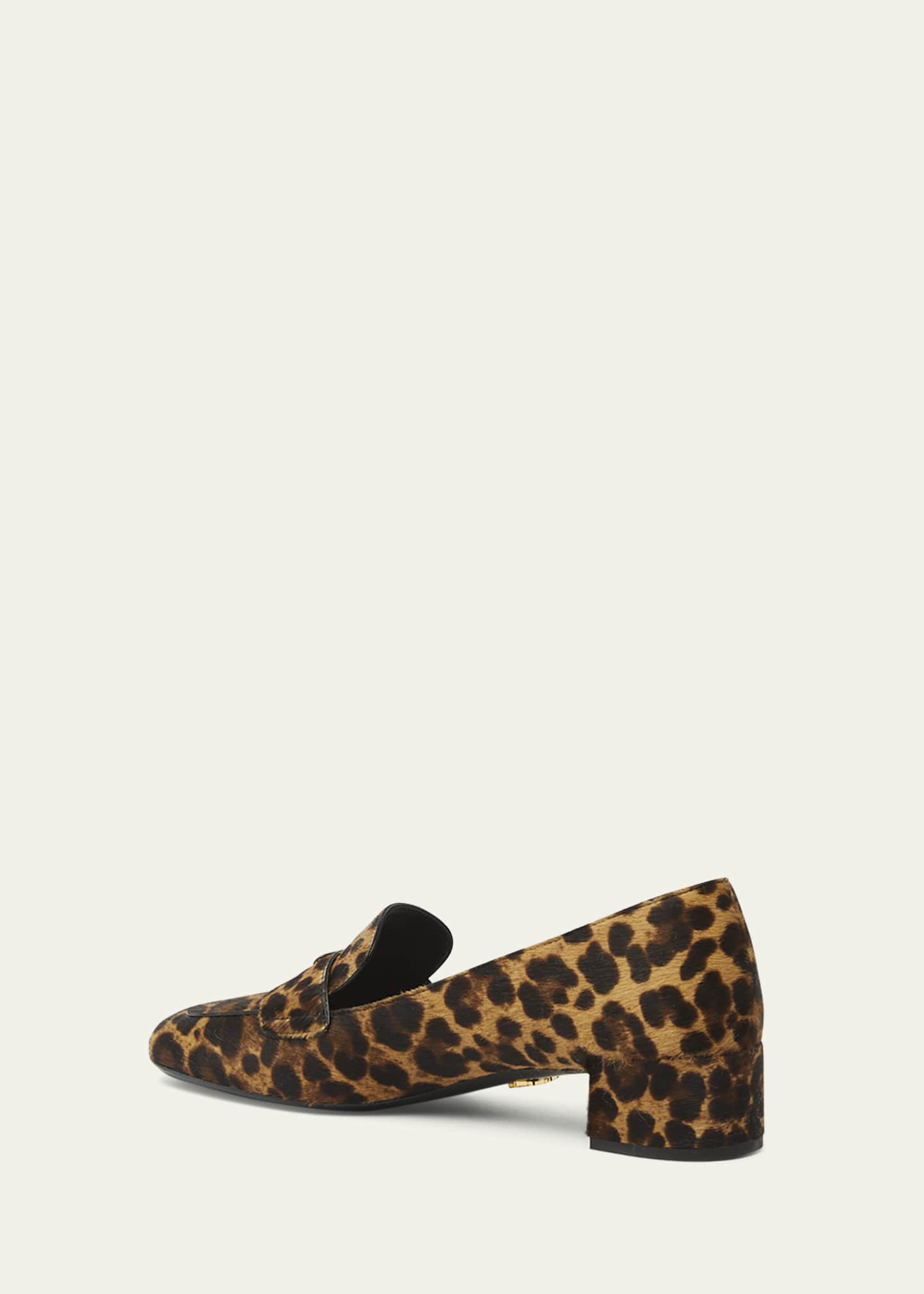 Prada Leopard Heeled Loafer Pumps - Bergdorf Goodman