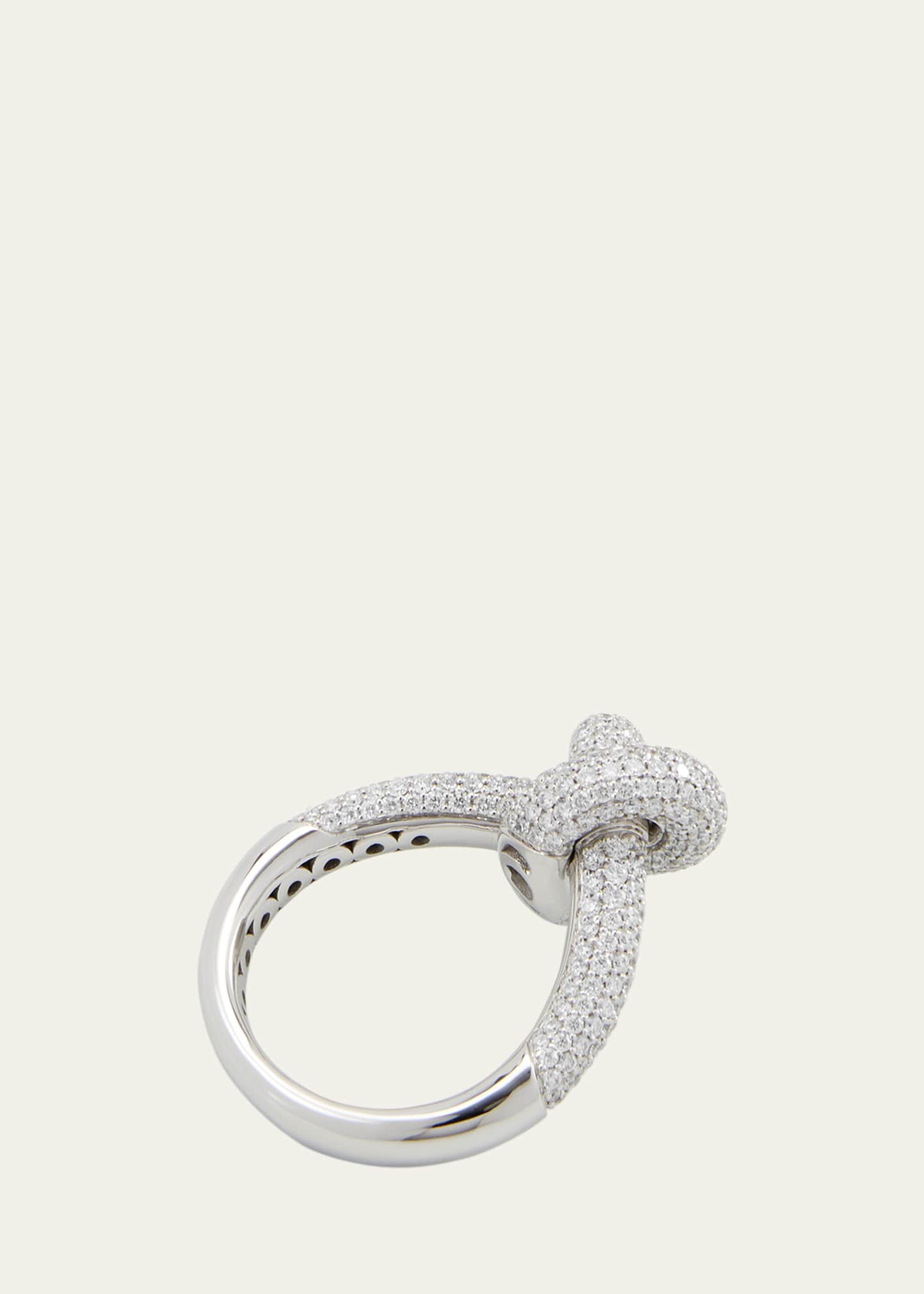 Engelbert 18K White Gold The Legacy Medium Knot Ring with Diamonds Women s 53 Fr 6.5 Us Rings Diamond Rings