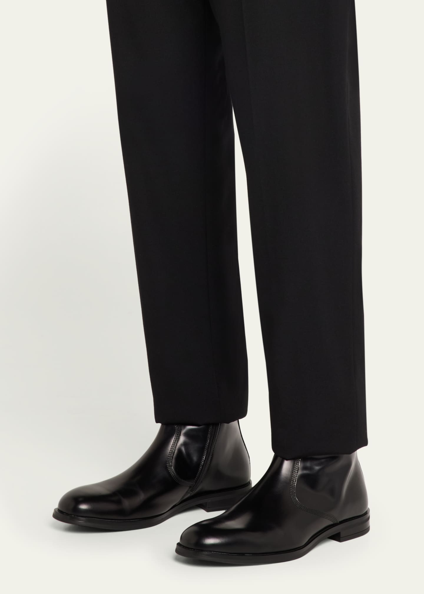 Stuart Weitzman Men's Angel Leather Zip Ankle Boots - Bergdorf Goodman