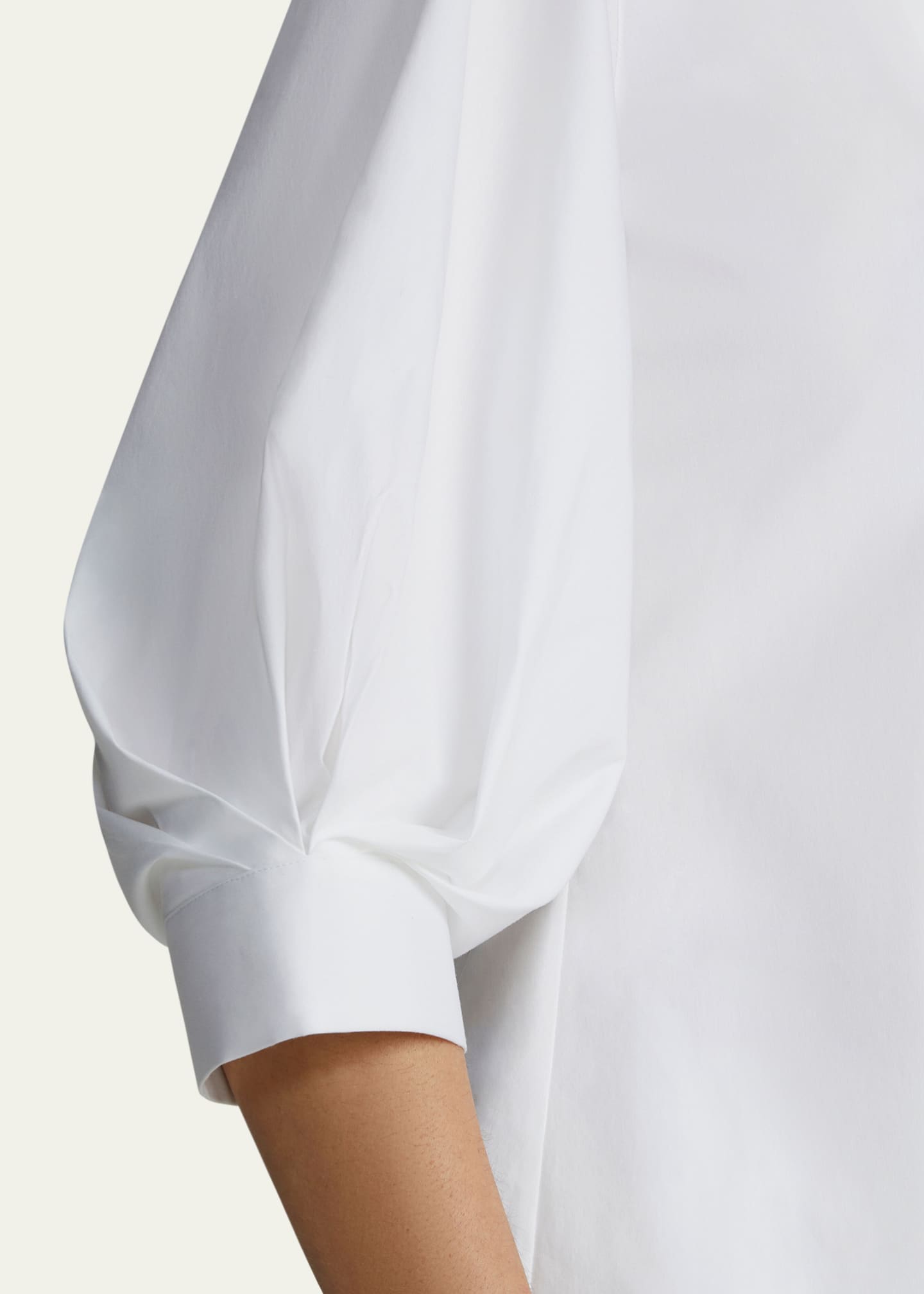 Lafayette 148 New York Pleated-Sleeve Cotton Blouse - Bergdorf Goodman