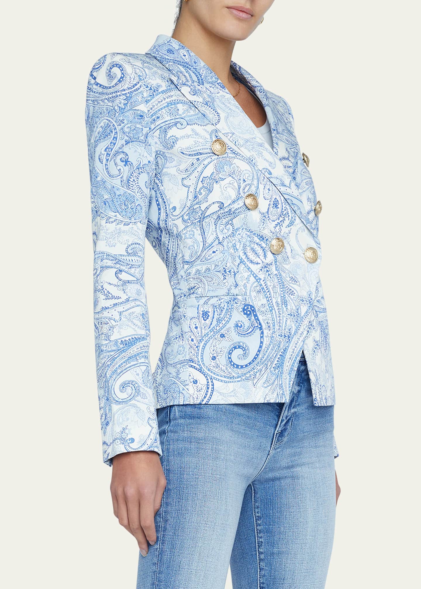 L'Agence Marie Paisley Double-Breasted Blazer - Bergdorf Goodman