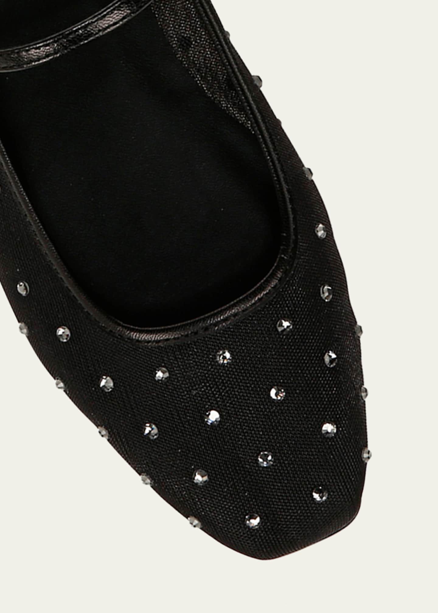 Veronica Beard Ellie Crystal Mesh Mary Jane Ballerina Flats - Bergdorf ...
