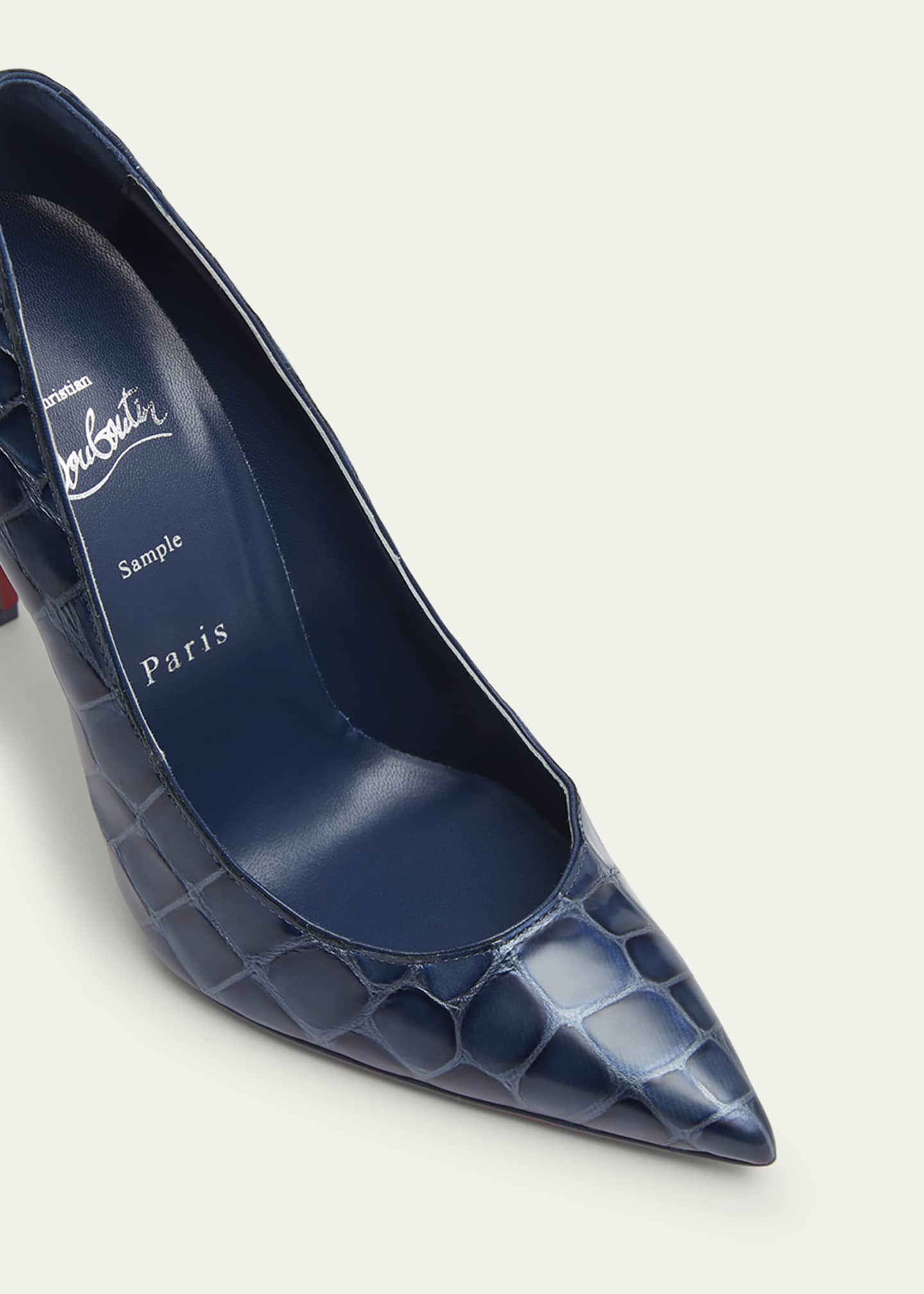 Christian Louboutin Kate Croco Red Sole Classic Pumps - Bergdorf Goodman