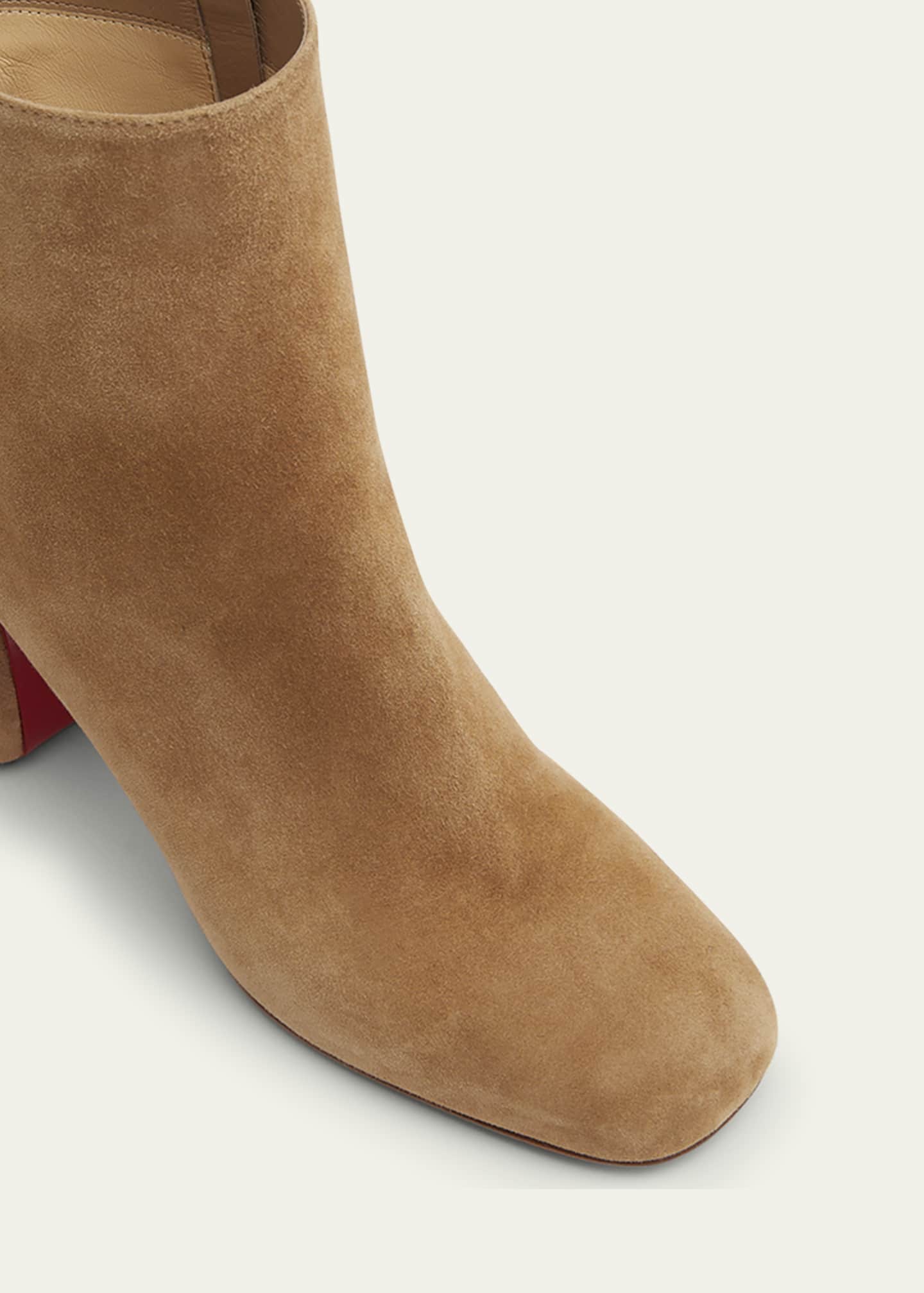 Christian Louboutin Minny Suede Red Sole Booties - Bergdorf Goodman
