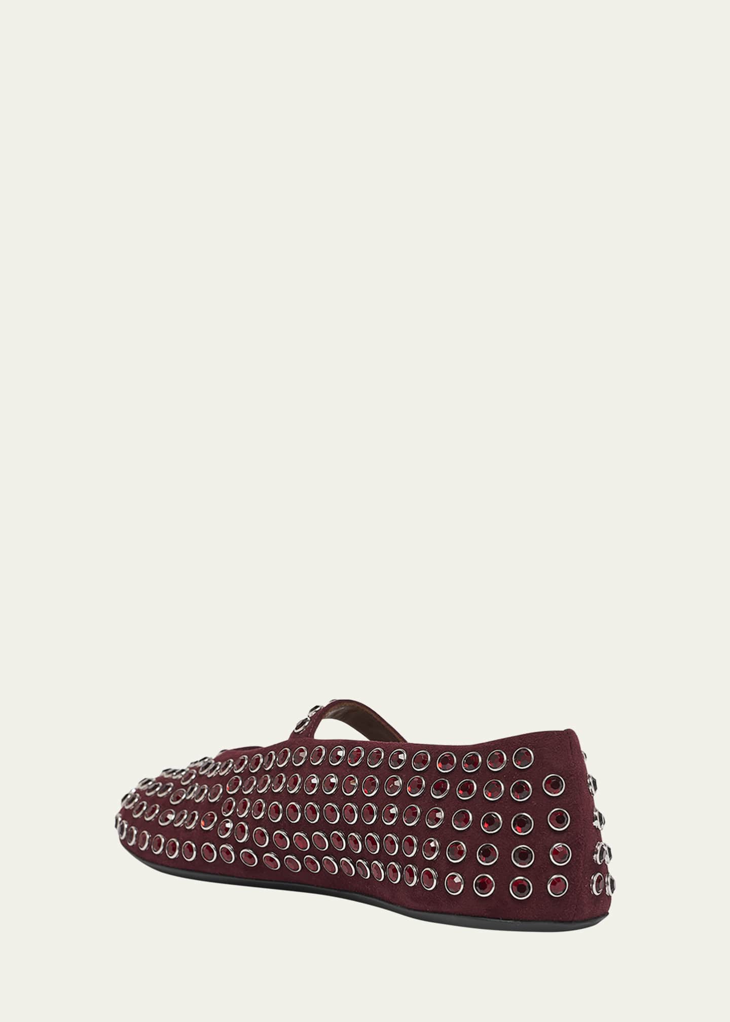 ALAIA Crystal Stud Mary Jane Ballerina Flats - Bergdorf Goodman