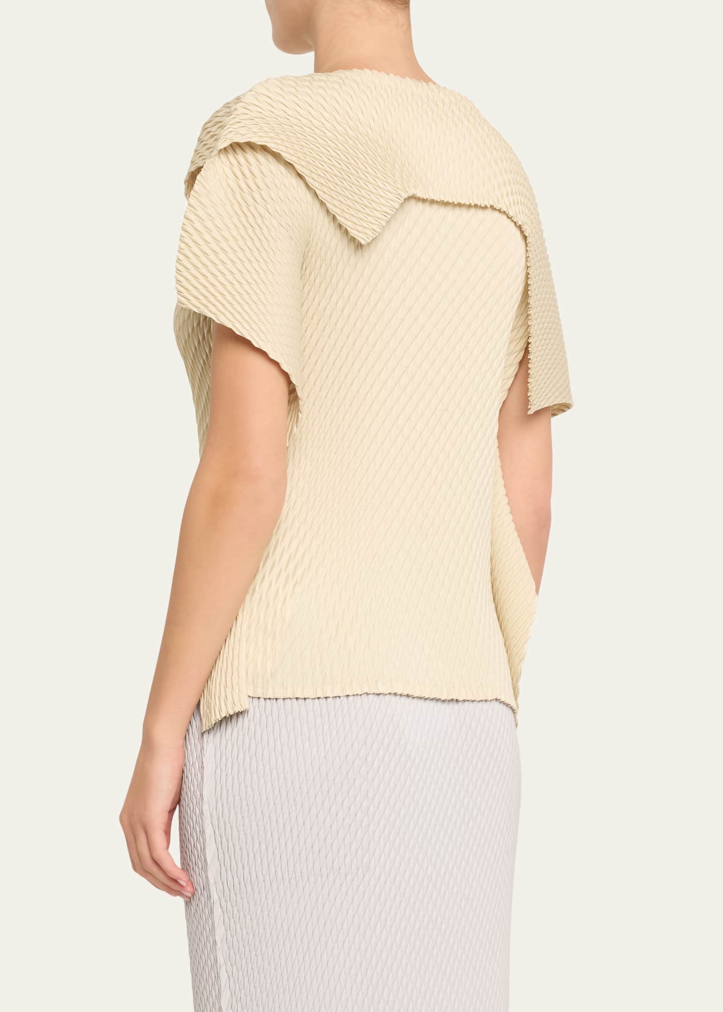 Issey Miyake Sleek Pleats Fold-Over Top - Bergdorf Goodman