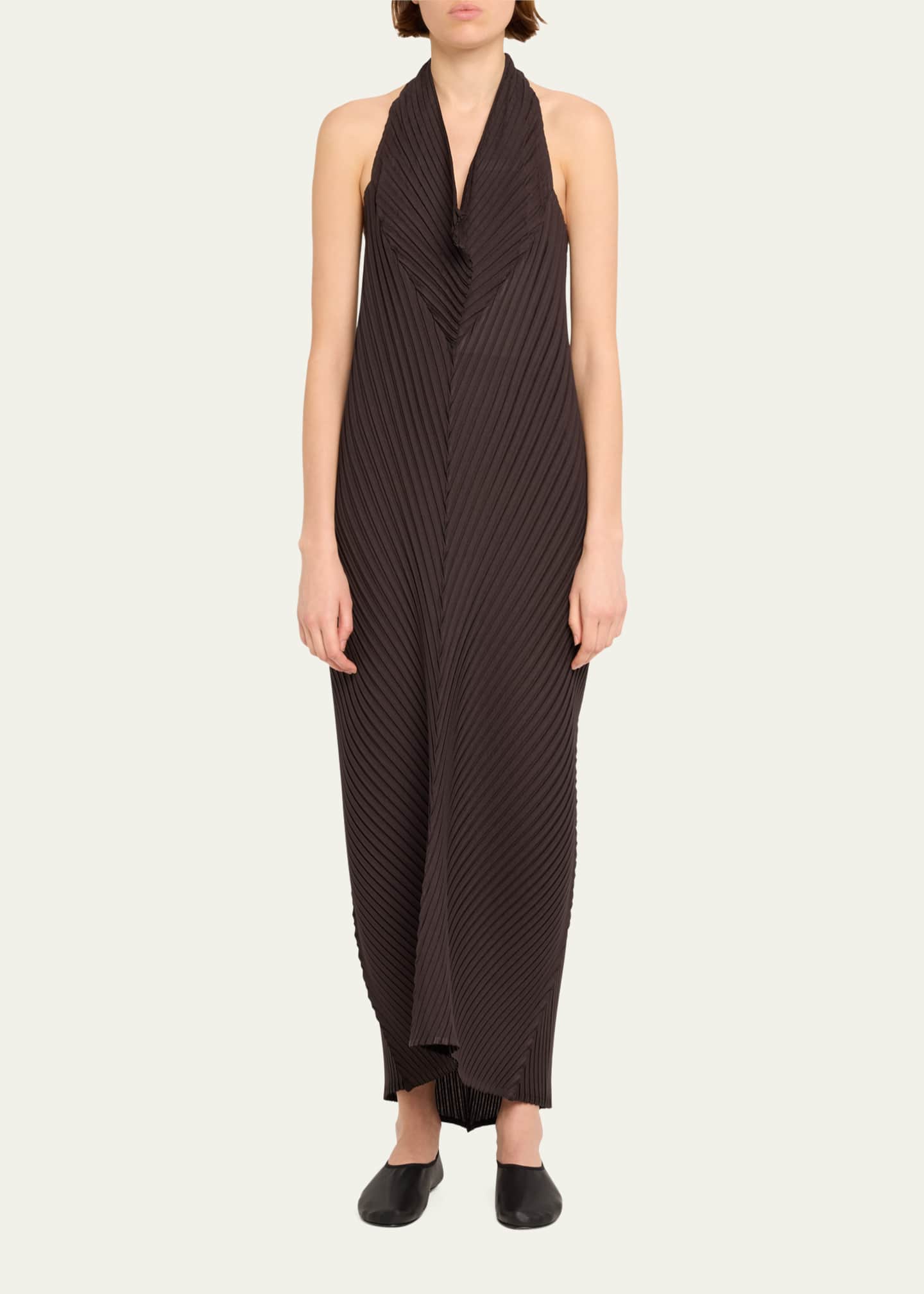Issey Miyake Paper Like Pleats Halter Maxi Dress - Bergdorf Goodman