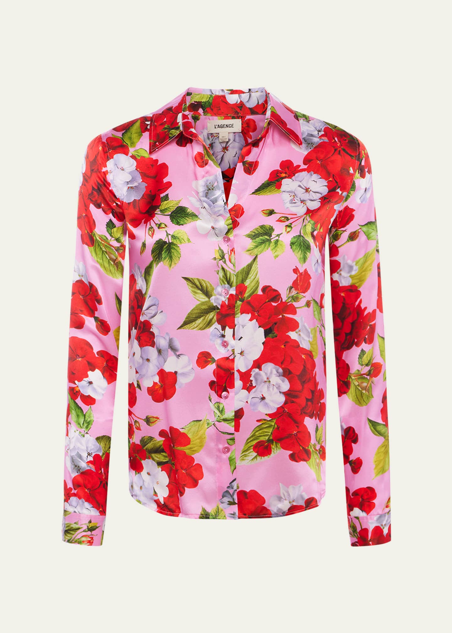 L'Agence Tyler Floral-Print Silk Blouse - Bergdorf Goodman