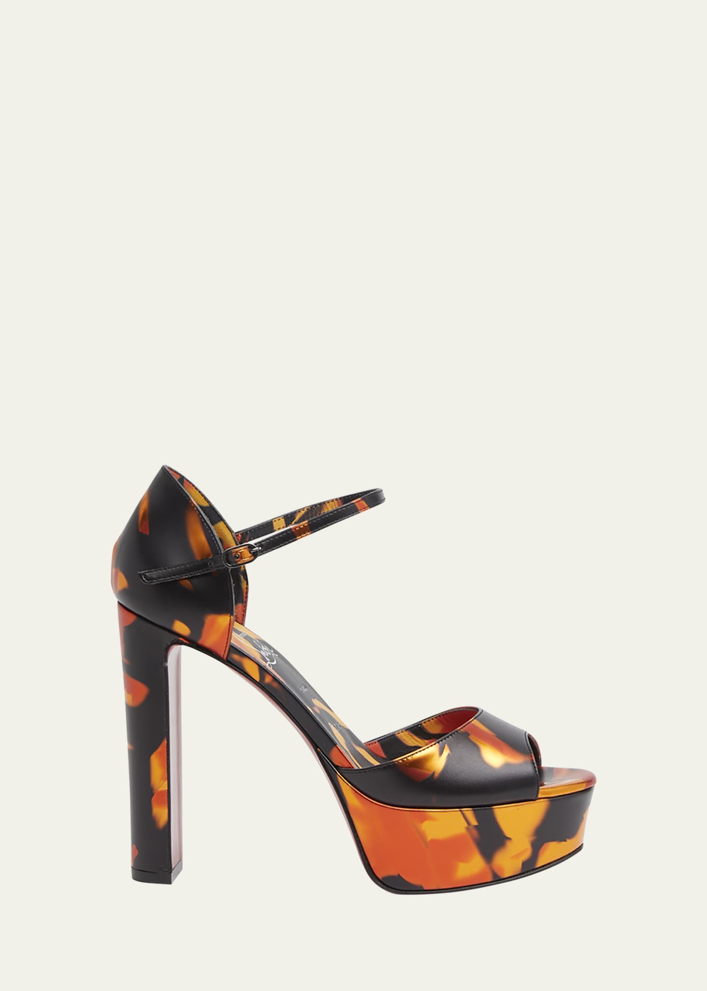 Christian Louboutin Sandaloo Fire Red Sole Platform Sandals - Bergdorf ...